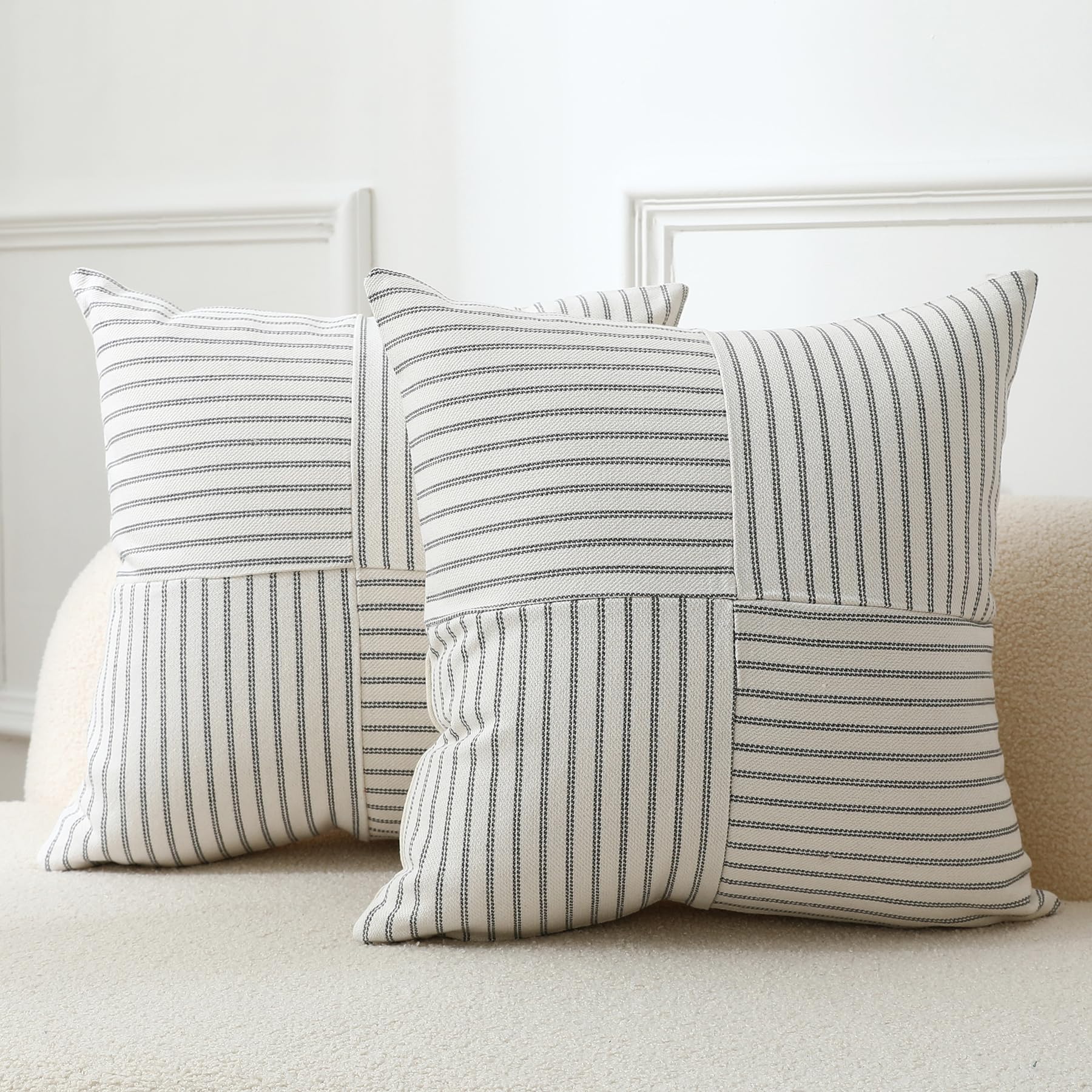 Amazon.com: Throw Pillow Covers 24 x 24 Inch Farmhouse Pillow Covers ...