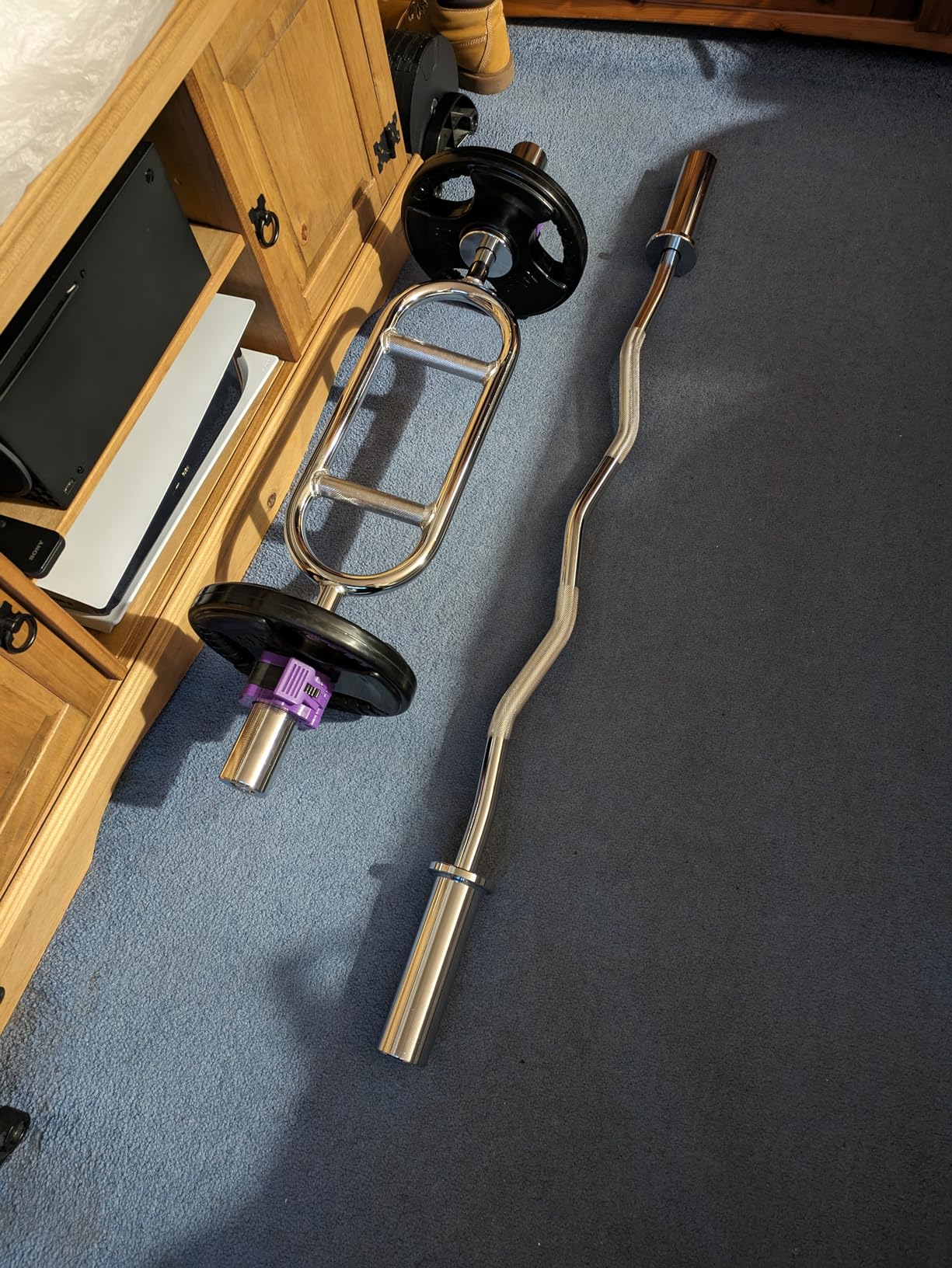 Yahteetech EZ Barbell Bar Weight Lifting Bar 1.2m Curl Bar for Neck ...