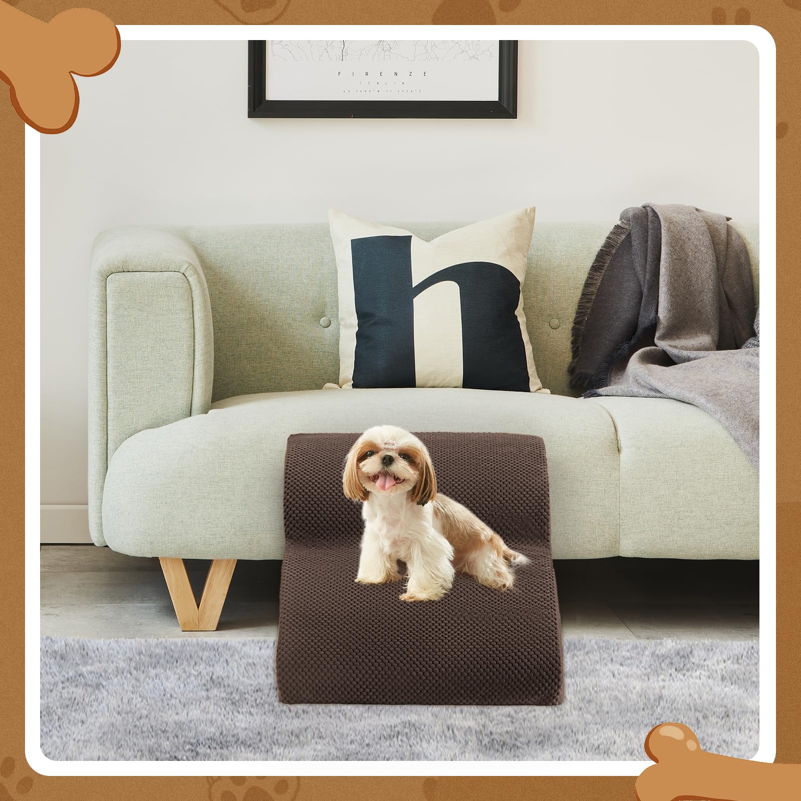 High Density Foam Dog Stairs Ramp for Beds Couches, Romrol Pet Steps ...