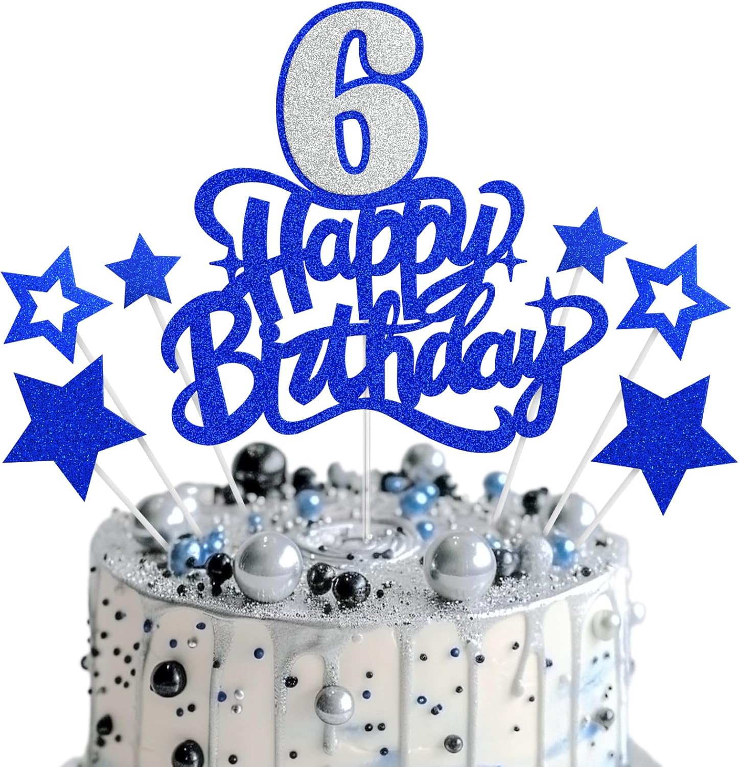 Amazon.com: Happy 6th Birthday Cake Topper, 6th Birthday Party ...