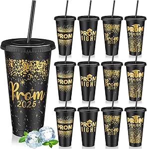Amazon.com: SiliFine 12 Set Graduation Prom 2025 Plastic Cups, 24oz ...