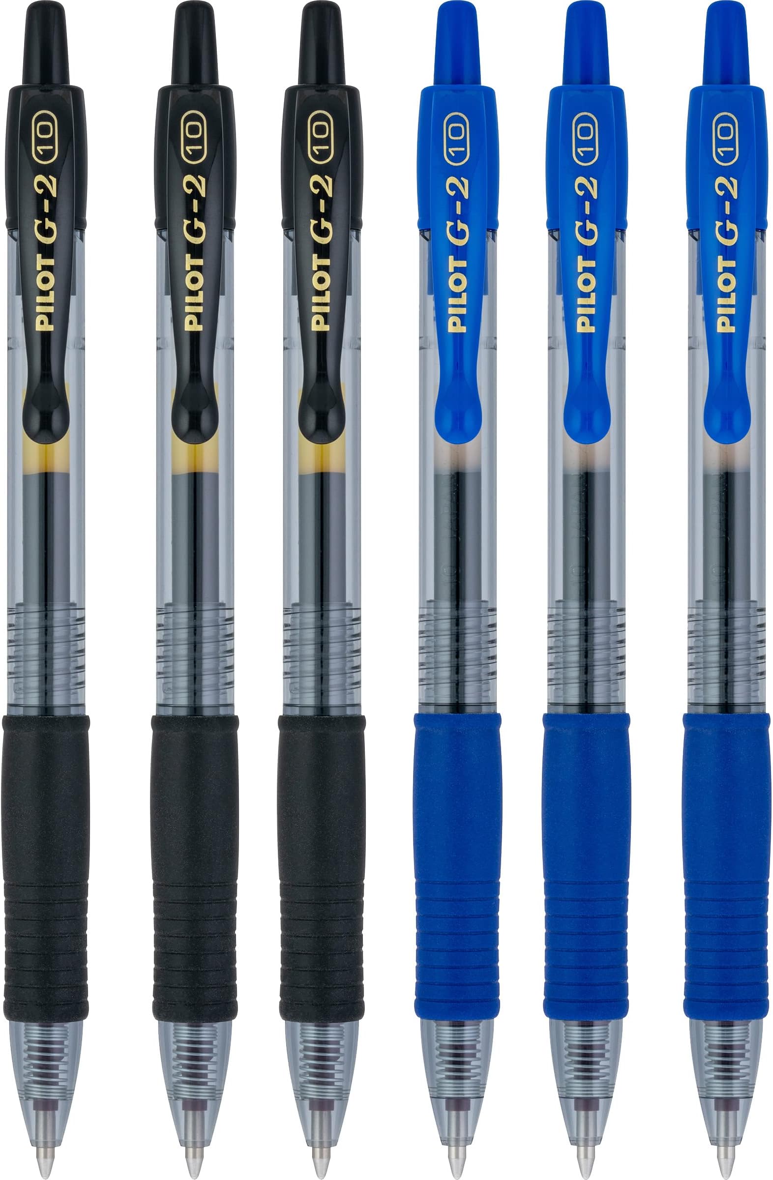 Pilot G2 pens retractable Gel Roller ballpoint Bold pt 1.0 Black & Blue ...