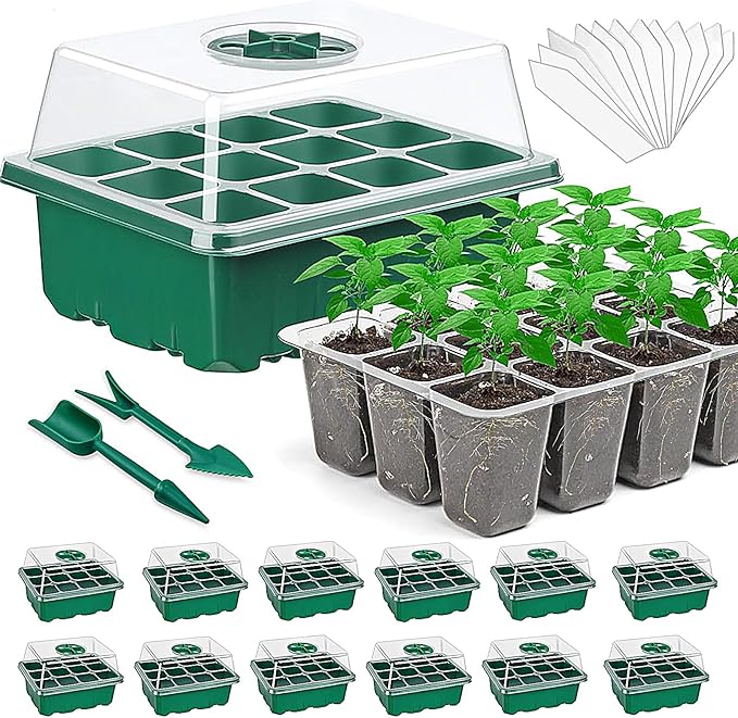 Amazon.com : Fabulas Seed Starter Tray Kit, 12 Packs Seedling Starting ...