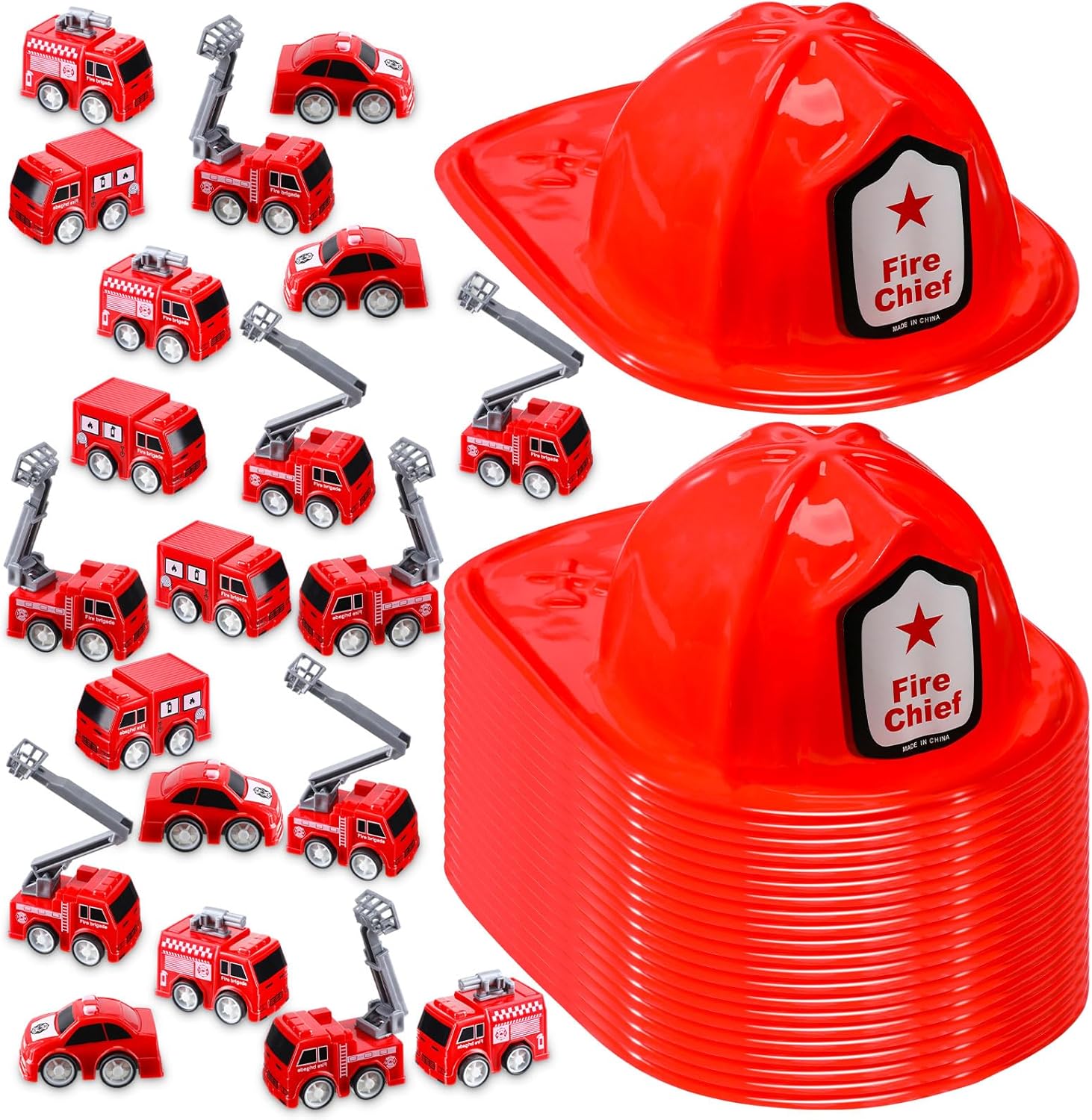 Amazon.com: Libima 40 Pcs Fireman Party Favors Mini Pullback Fire ...