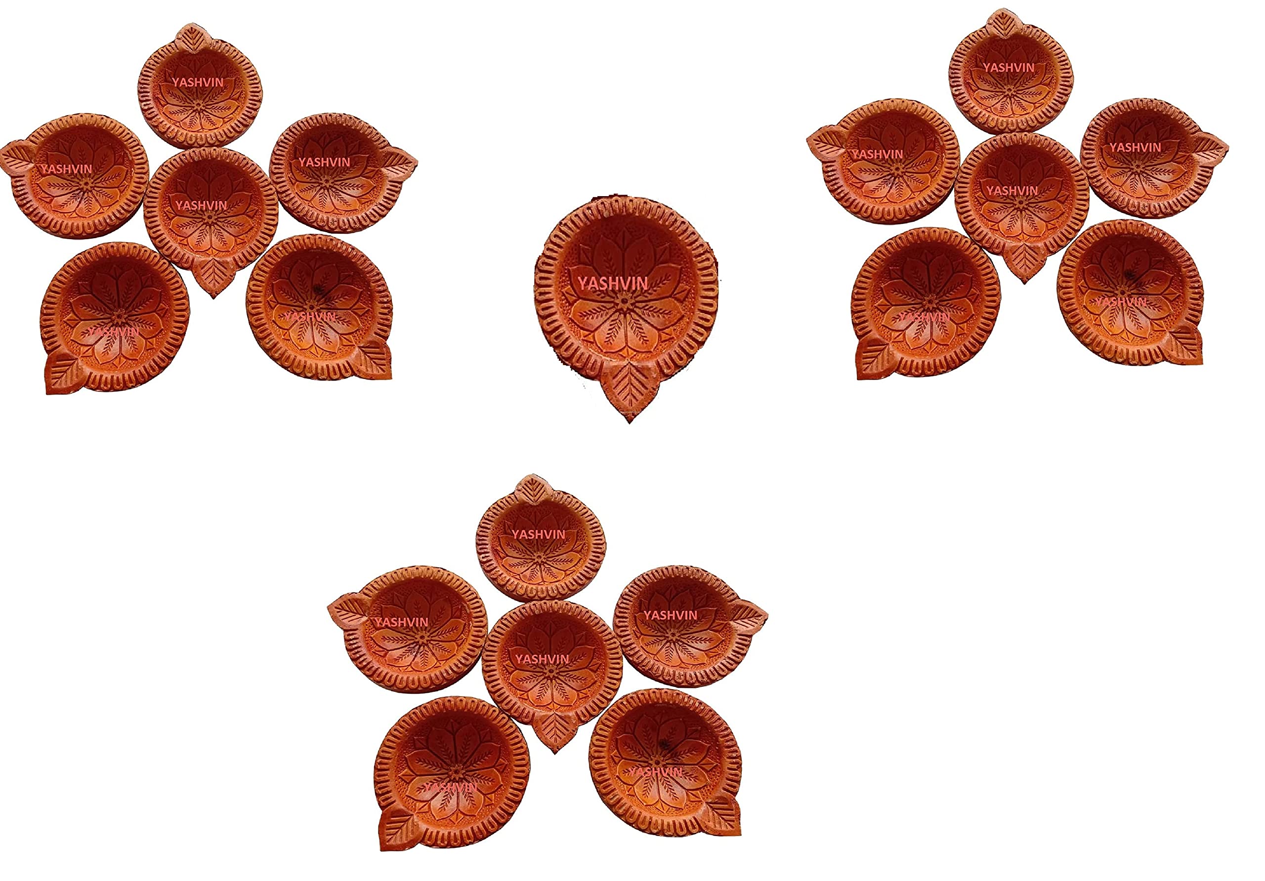 Buy YASHVIN® Big Handmade Traditional Mitti Diya-Deepak-Clay Diya ...