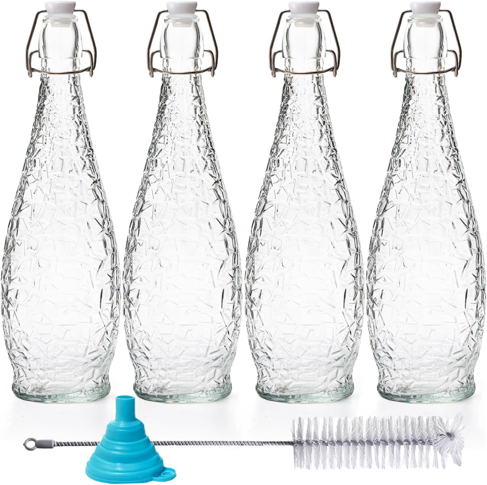 Amazon.com: Tebery 10 Pack Swing Top Glass Bottle, 8.5 Oz Clear Beer ...