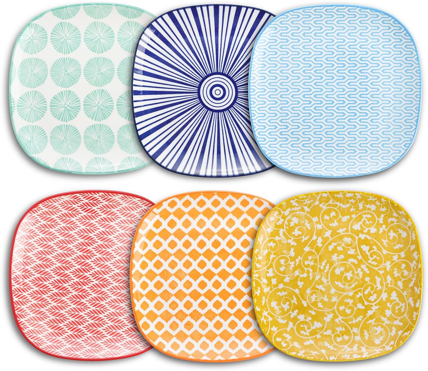 Amazon.com | Selamica Porcelain Small Plates, 6 inch Dessert Plates ...