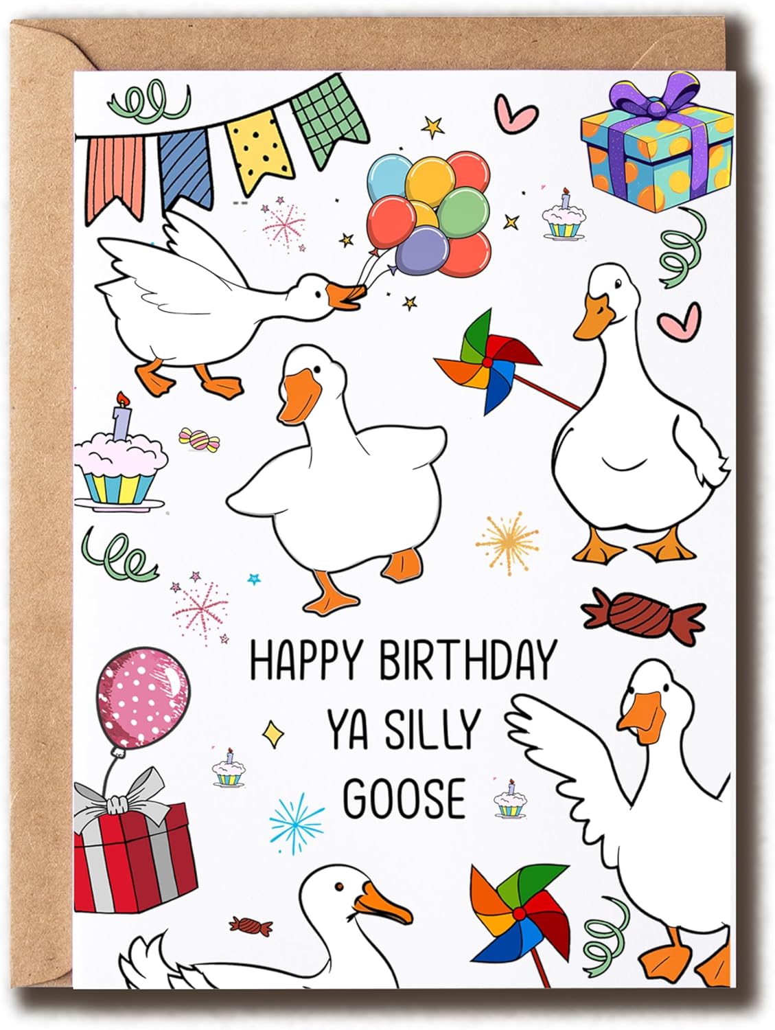 Amazon.com: Happy Birthday Ya Silly Goose Card - Funny Goose Birthday ...