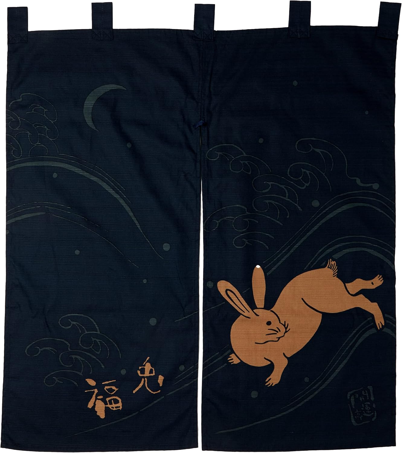 Amazon.com: Made in Japan Indigo Dyeing Fortune Rabbit Noren Curtain ...