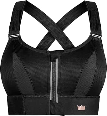 SHEFIT Ultimate Sports Bra for Women, High Impact Sports Bra, Black ...