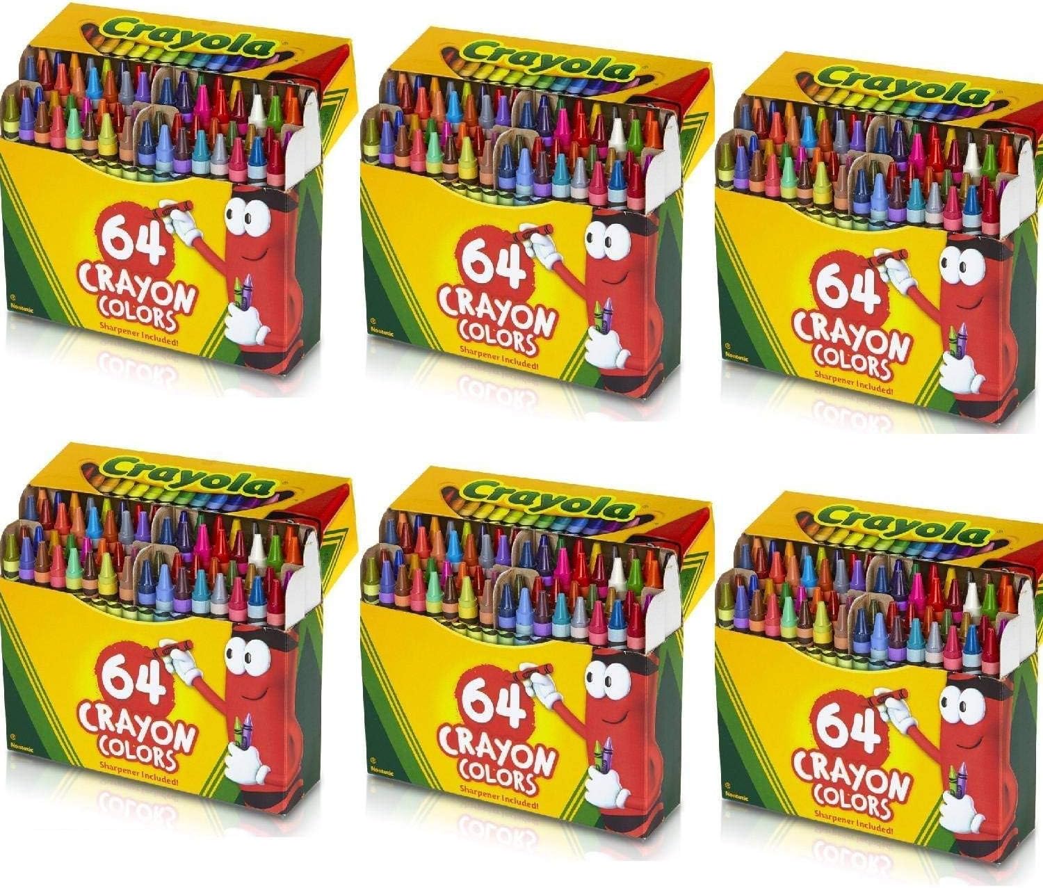 Amazon.com: Crayola 6 Pack 64 Ct Crayons (52-0064), Assorted