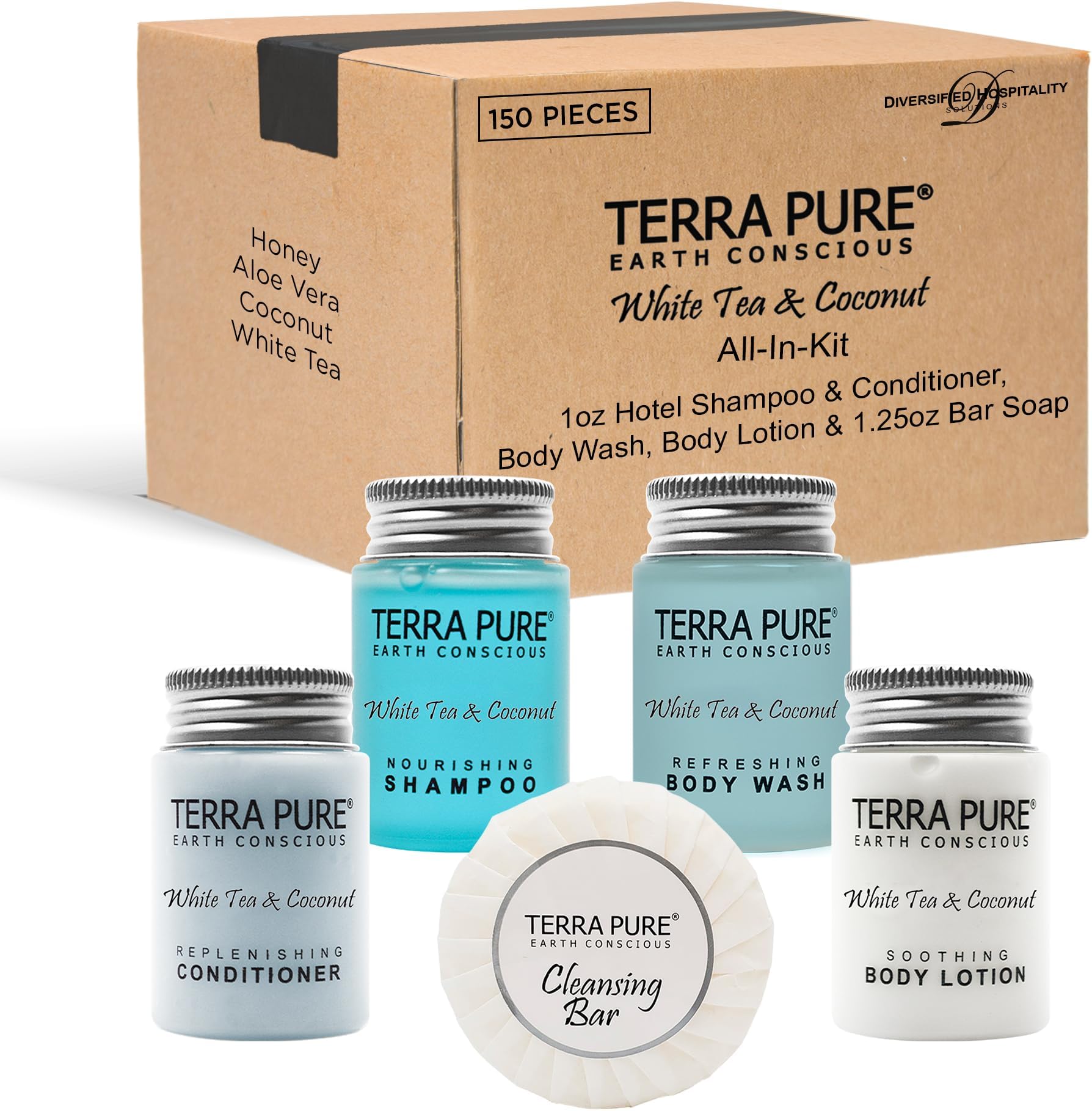 Amazon.com : Terra Pure White Tea & Coconut Amenity & Accessory Kit ...