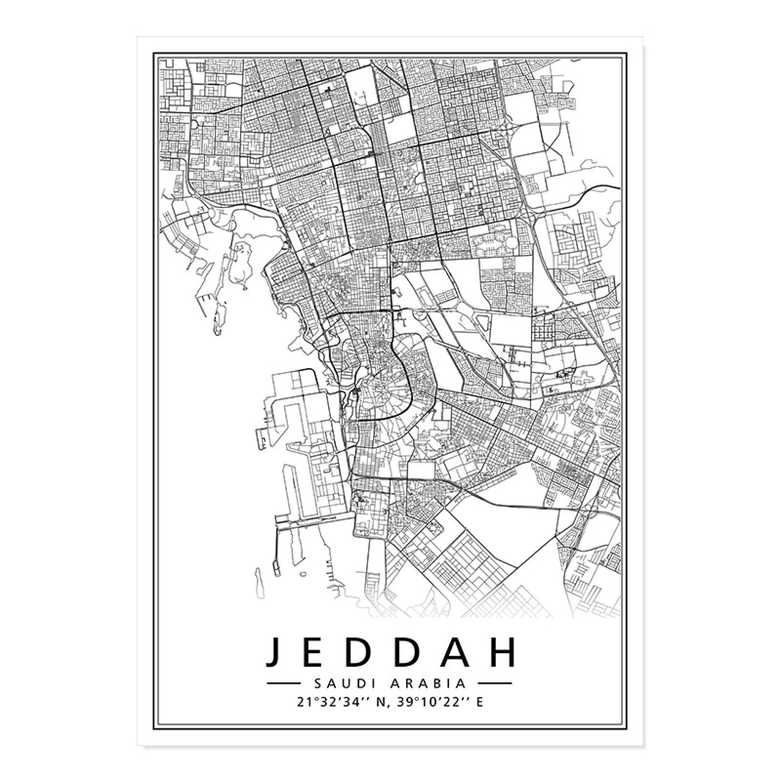 JEDDAH Map Saudi Arabia' Poster By UrbanMaps Displate, 47% OFF