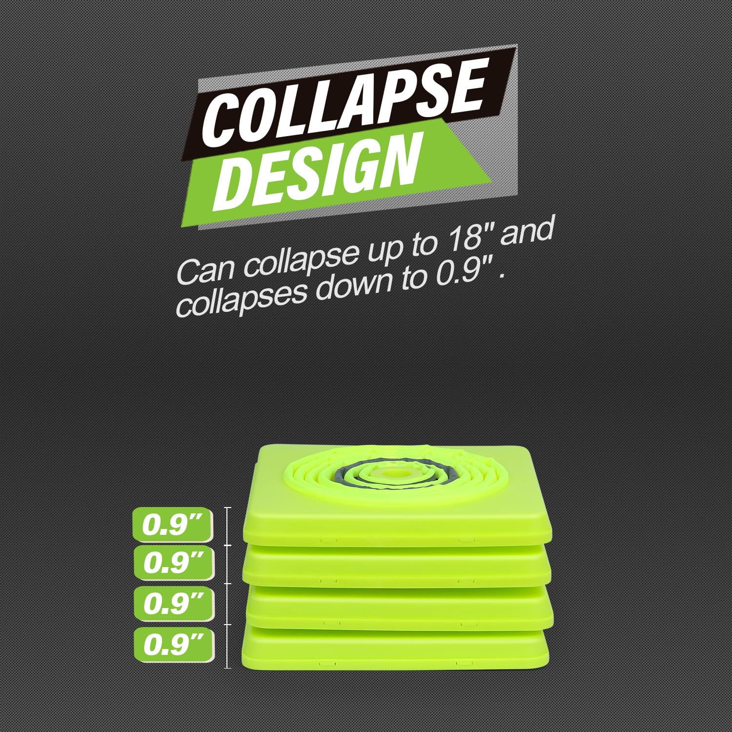 Snapklik.com : RoadHero 18 Inch 4 Pack Collapsible Traffic Safety Cones ...