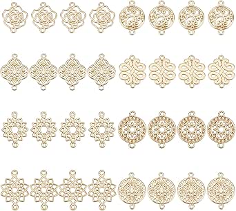 Amazon.co.jp: SUPERFINDINGS 32 PCS 8 Style Baroque Style Link Connector ...