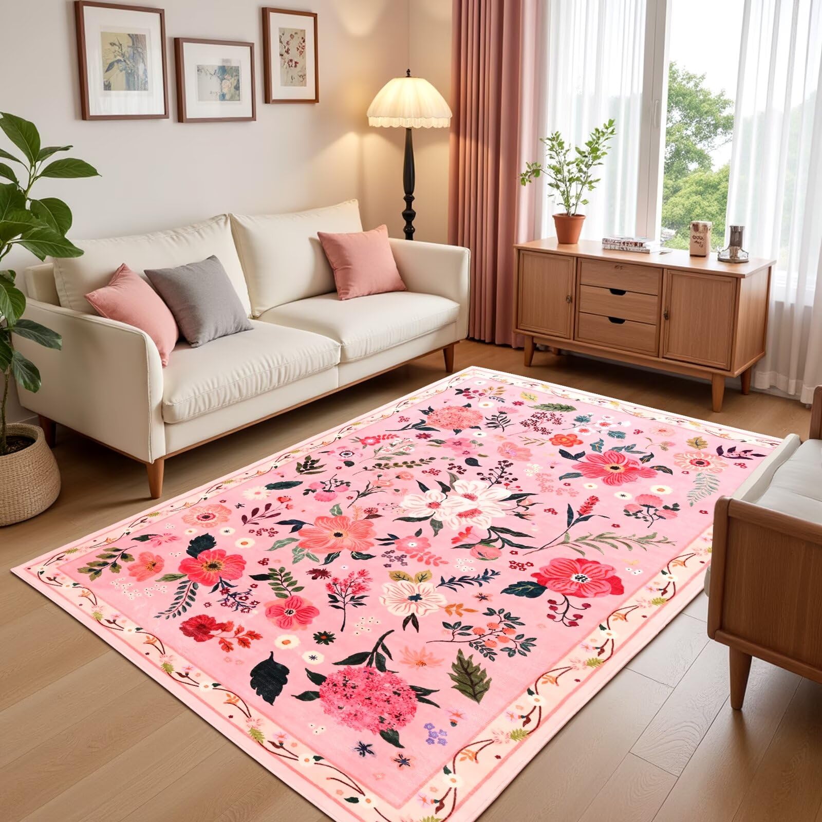 Amazon.com: Macgace 3x5 Washable Floral Rug, Vibrant Flower Pattern ...