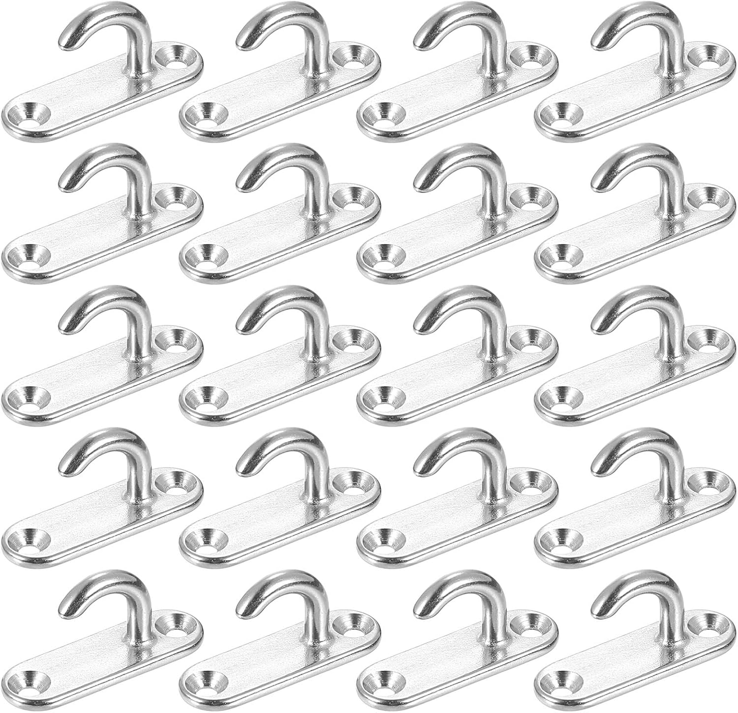Amazon.com: uxcell 20 Pcs Pad Eye Plate Hooks, 1.8 Inch 304 Stainless ...