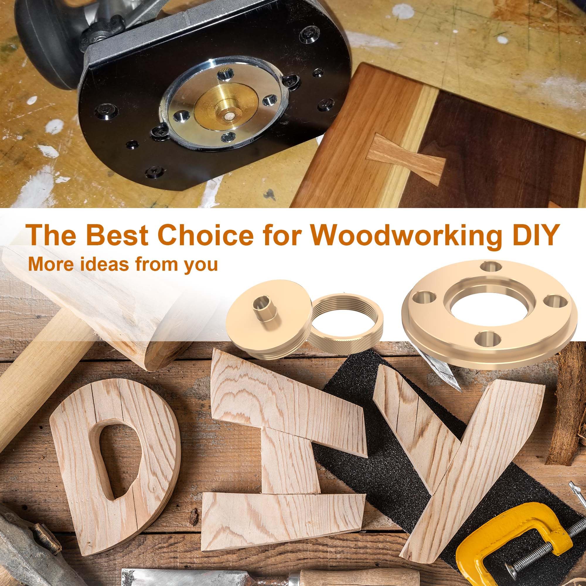 Snapklik.com : Template Guide Adapter, 1/4 Inch Solid Brass Routing ...