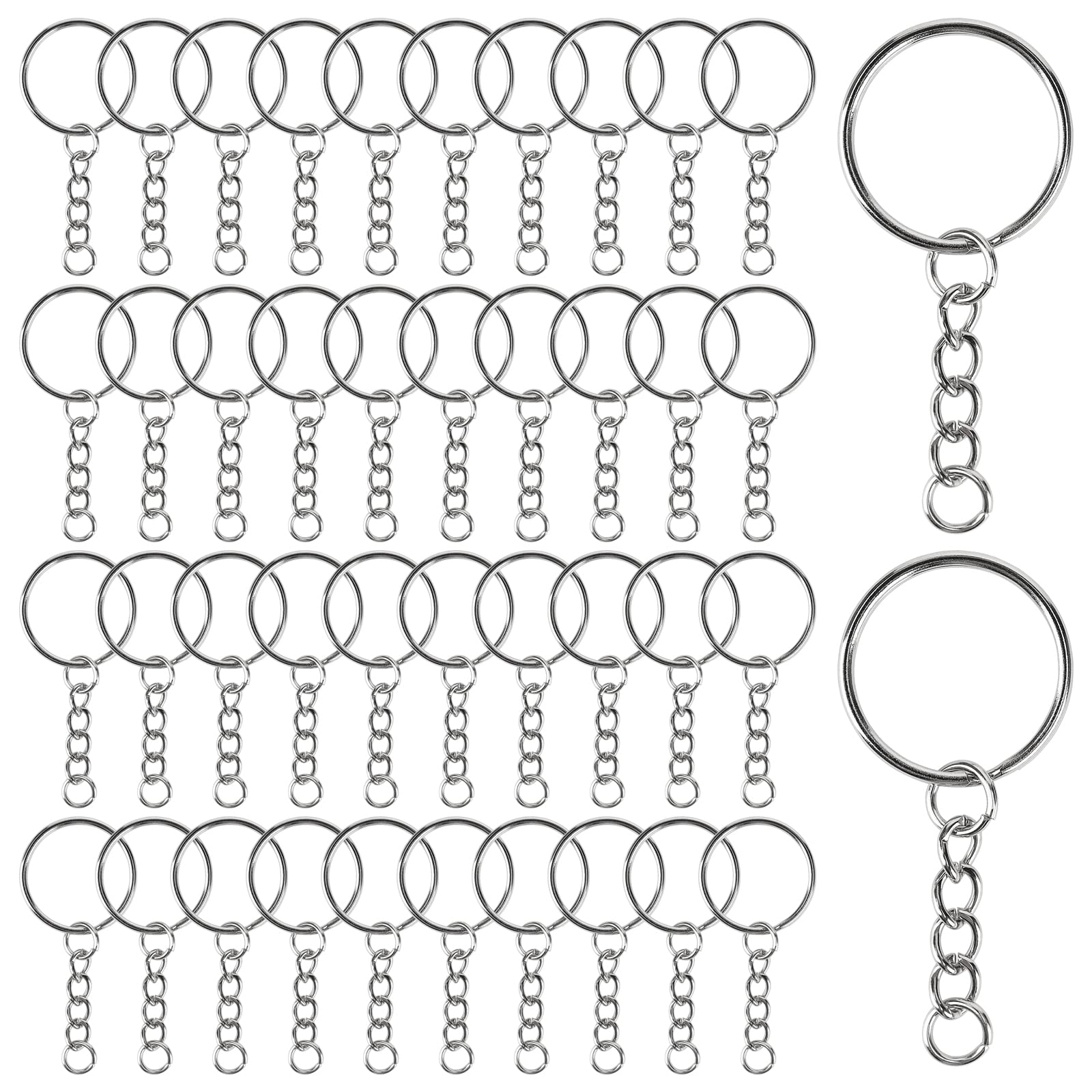 ZOENHOU 200 PCS Keyring Chain Set, 1Inch / 25mm Split Key Ring with ...