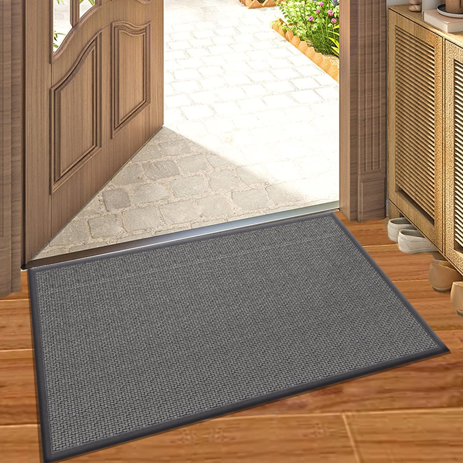 Amazon.com: GOYLSER Chenille Door Mat Entrance, 33"x21" Cross Braided ...