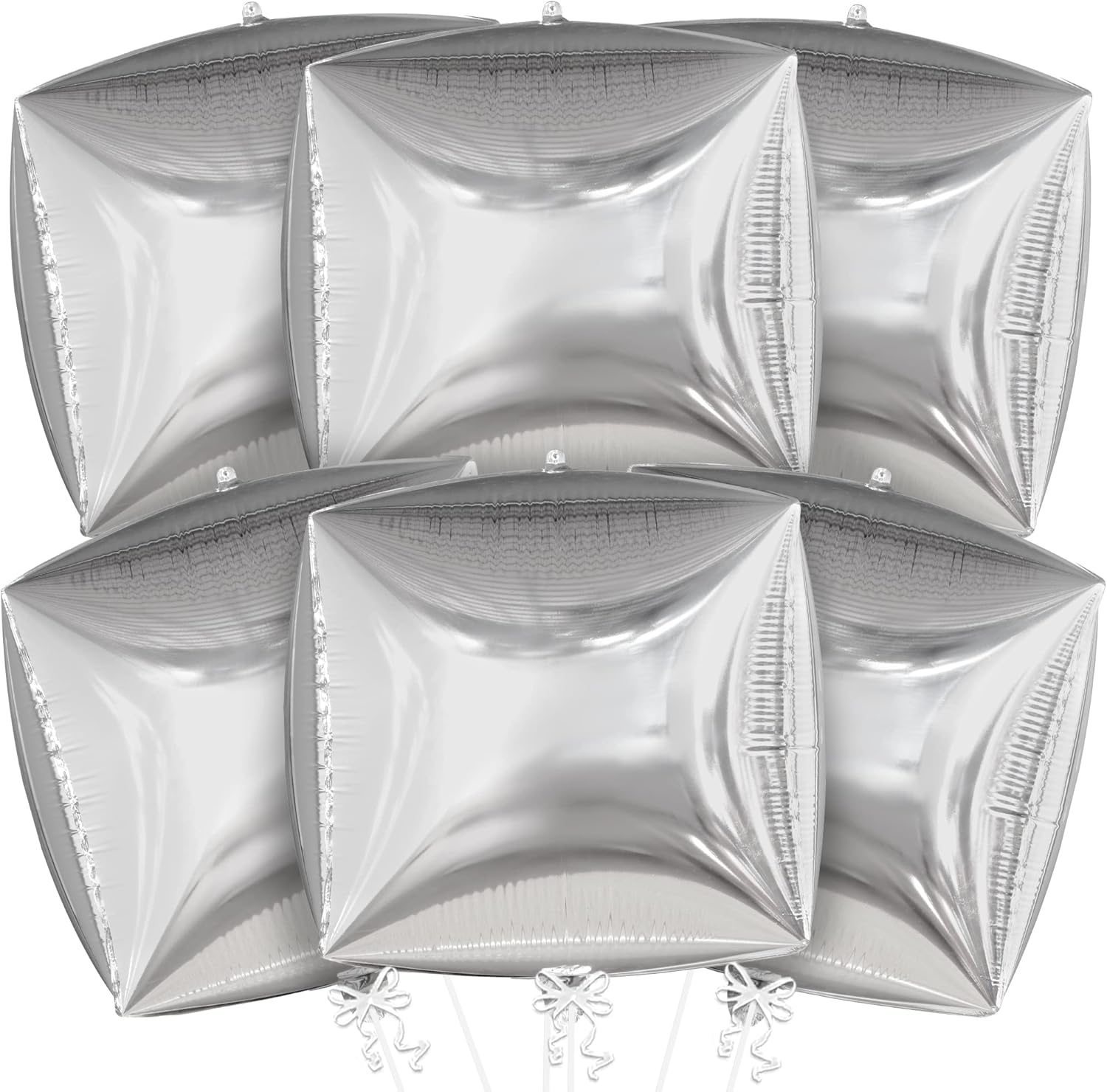 Amazon.com: KatchOn, Shiny Silver Cube balloons - 22 Inch, Pack of 6 ...