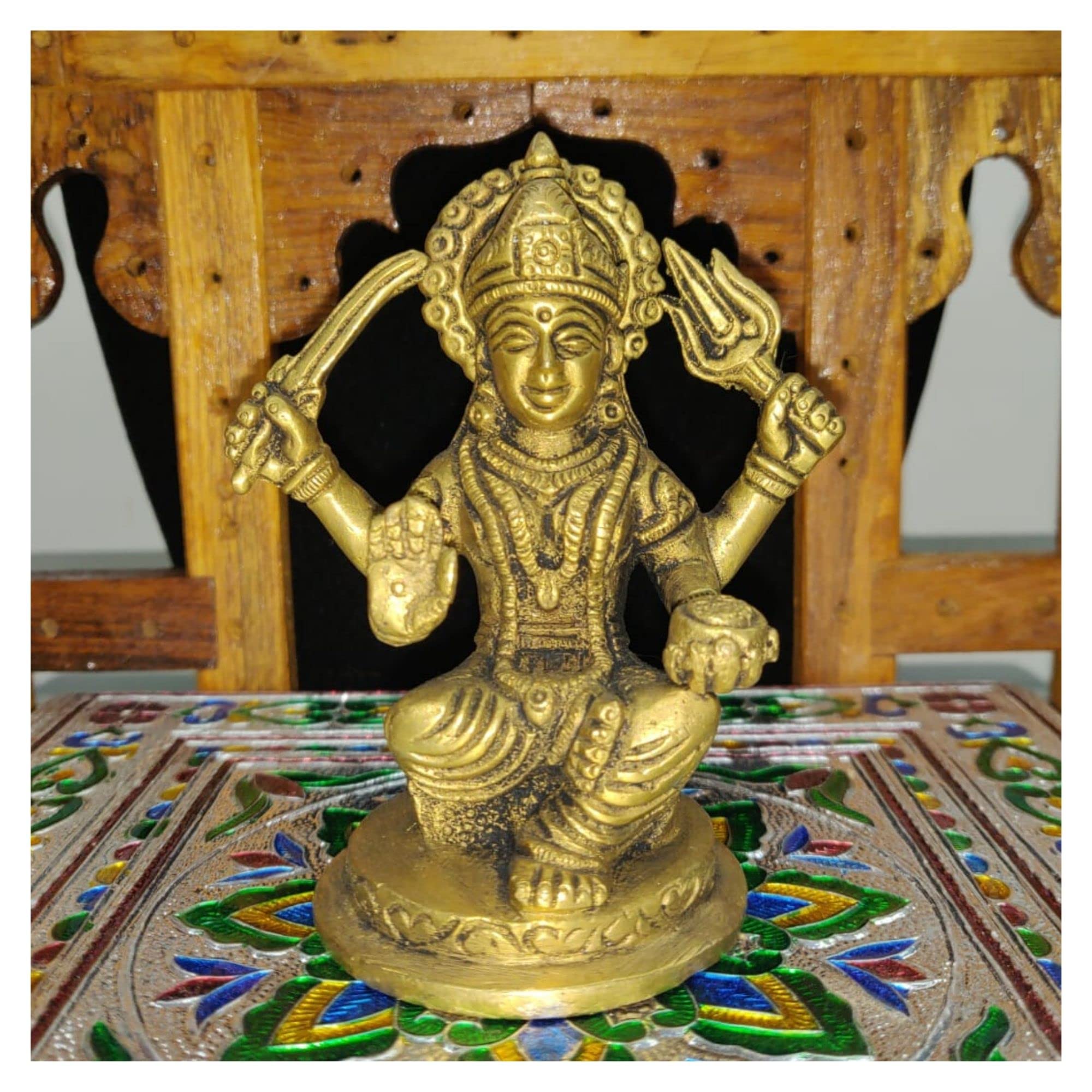Buy AtoZ India Cart Brass Santoshi Ma Statue Indian Goodess Sculpture ...