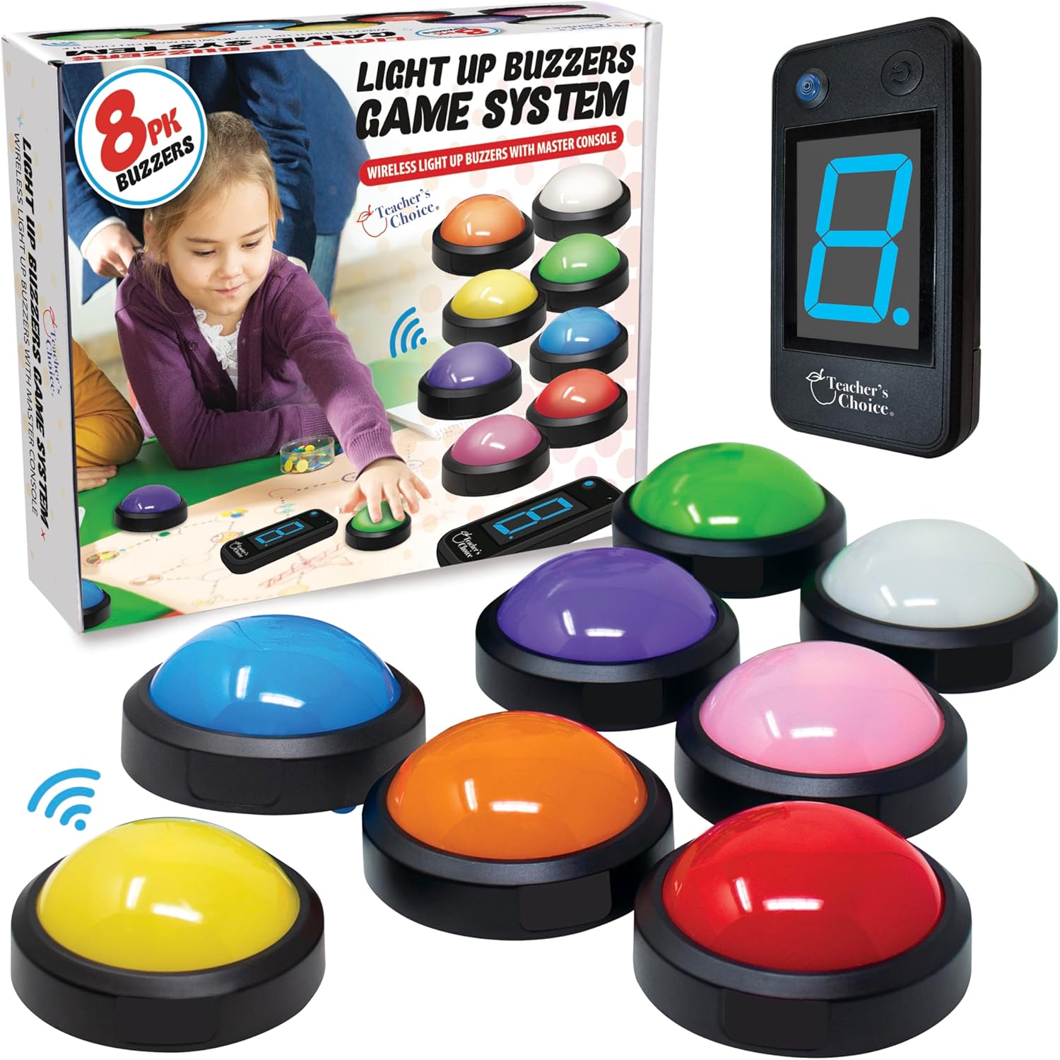 Amazon.com: Teacher's Choice 8 Player Wireless Light Up Game Buzzer System | Displays The ...