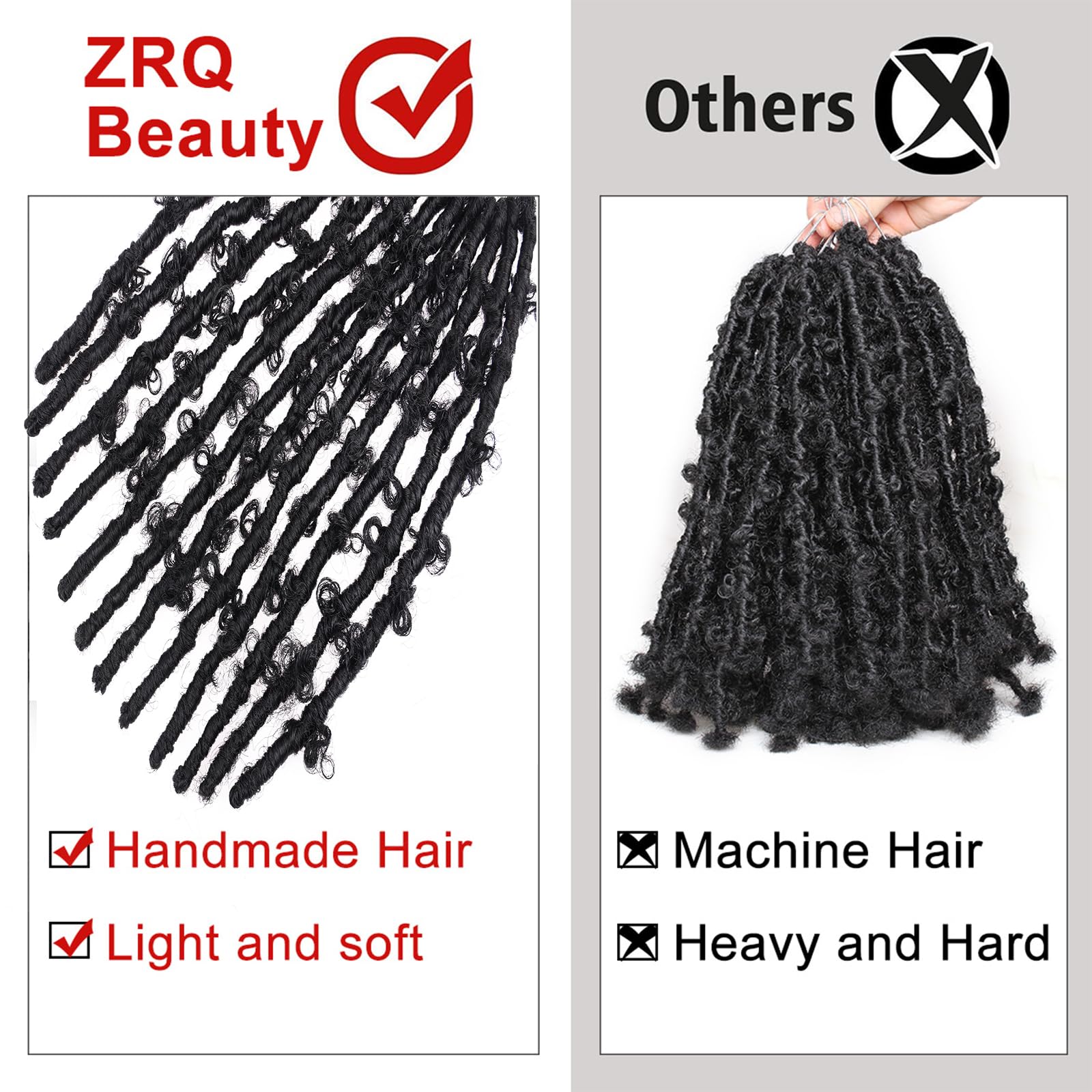 Snapklik.com : Butterfly Locs Crochet Hair Short 6 Packs Black Crochet ...