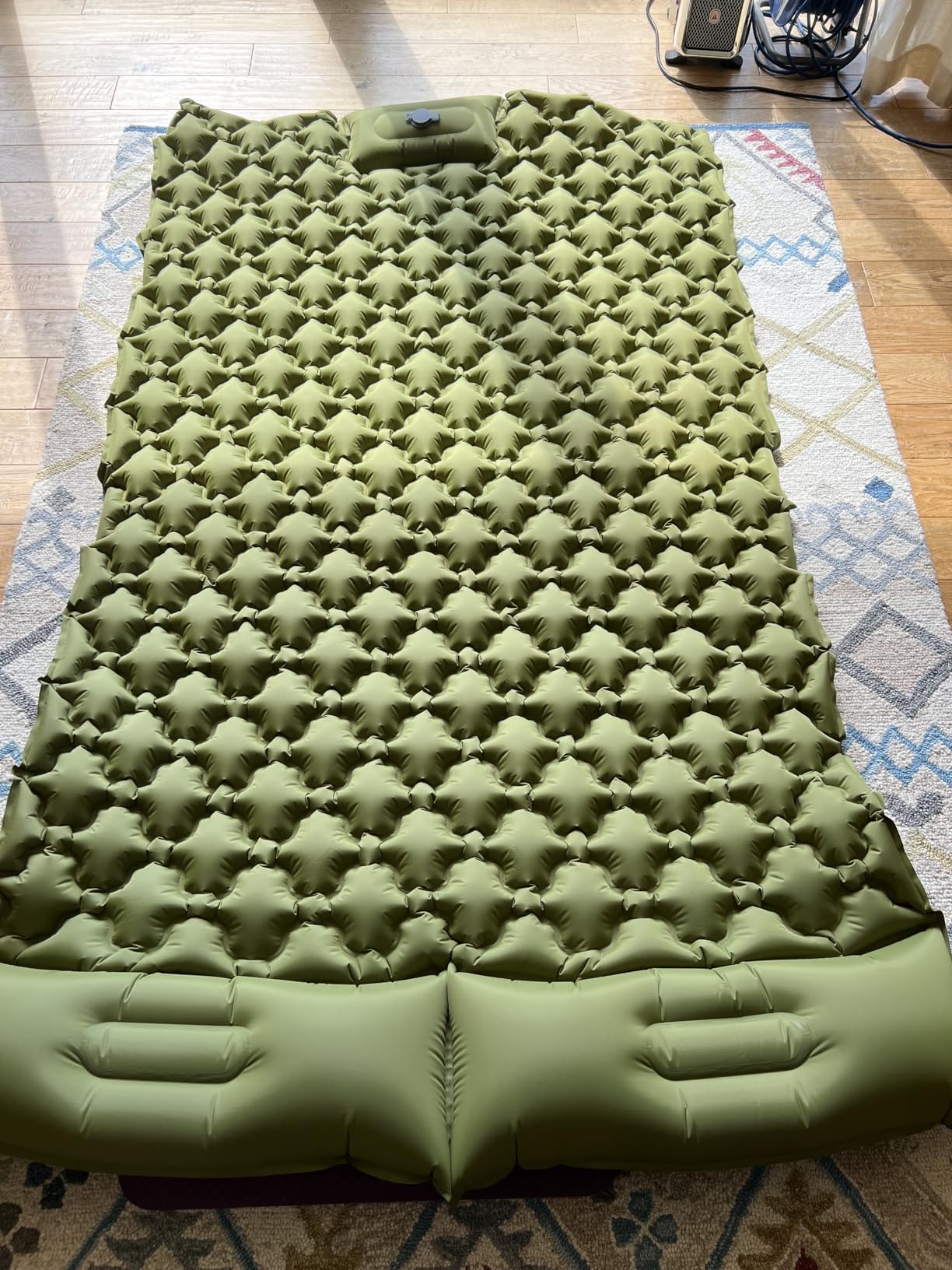 Double Camping Sleeping Mat, Self-Inflating with Foot Press Pump ...