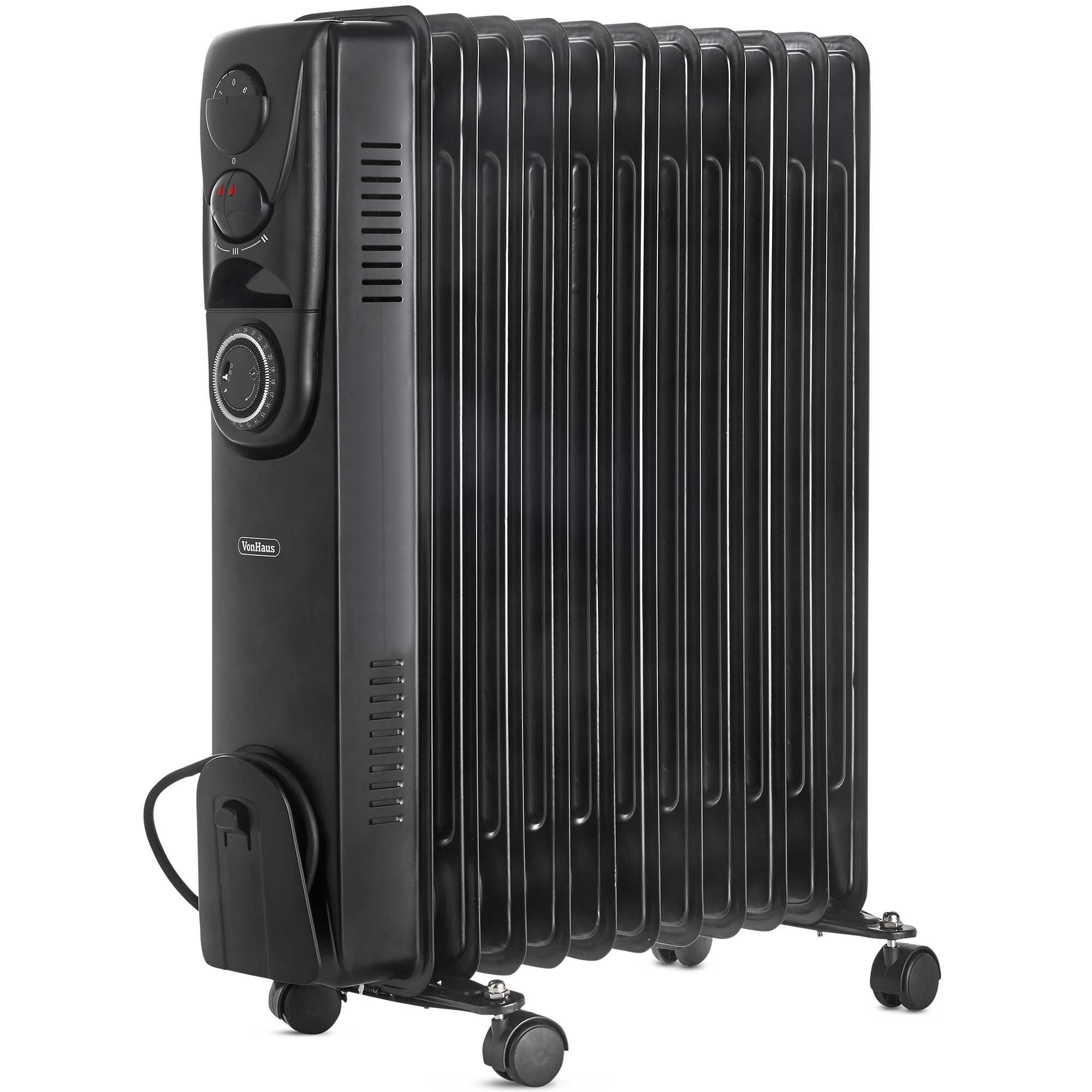 VonHaus Oil Filled Radiator – 2500W/2.5KW – 11 fin – Plug in Portable ...