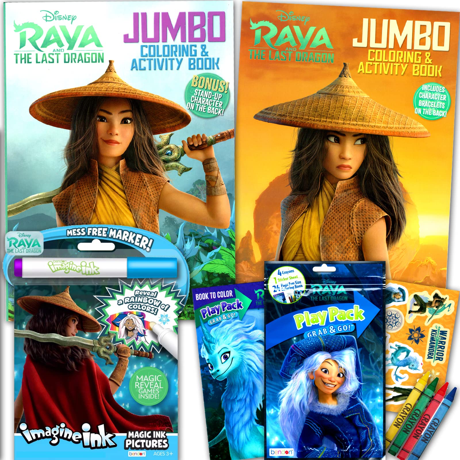 Coloring Book Disney Raya and The Last Dragon and Activities Bundle Set ...