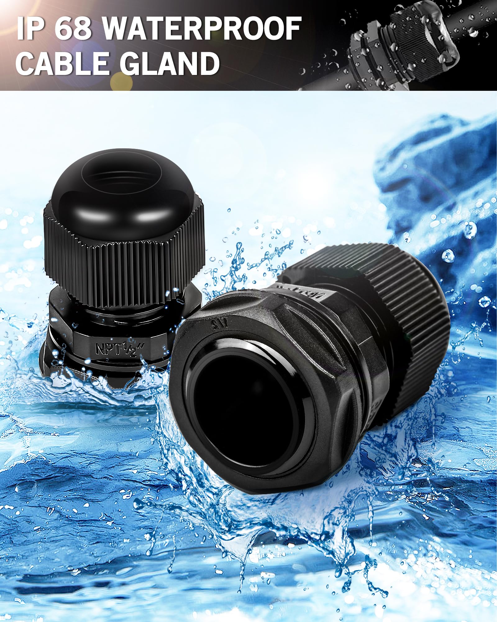 Snapklik.com : Cable Glands IP68 Waterproof NPT Strain Relief Cord ...