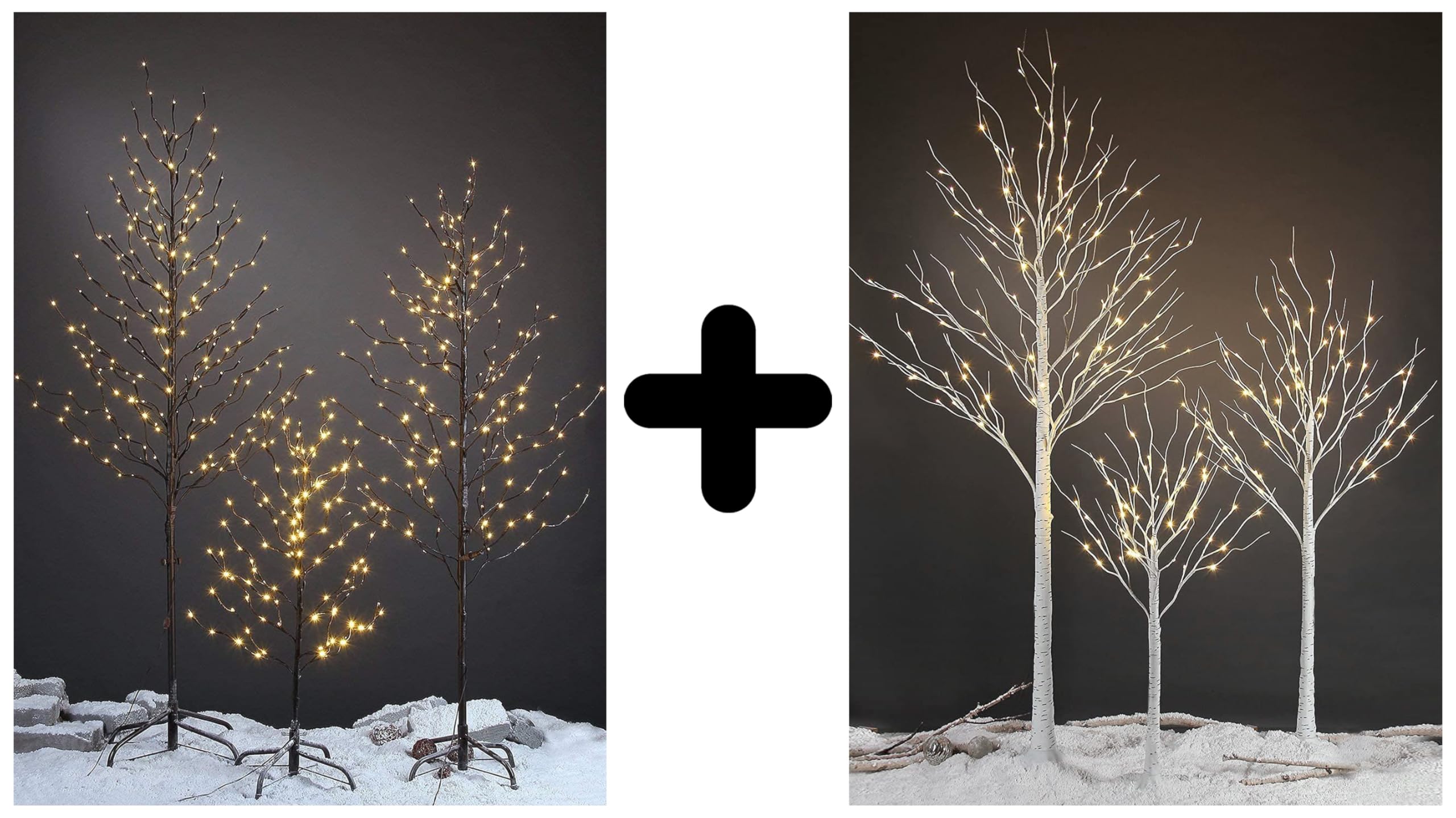 Amazon.com: Lightshare Set of 3 Star Light Trees + Birch Tree Sets ...
