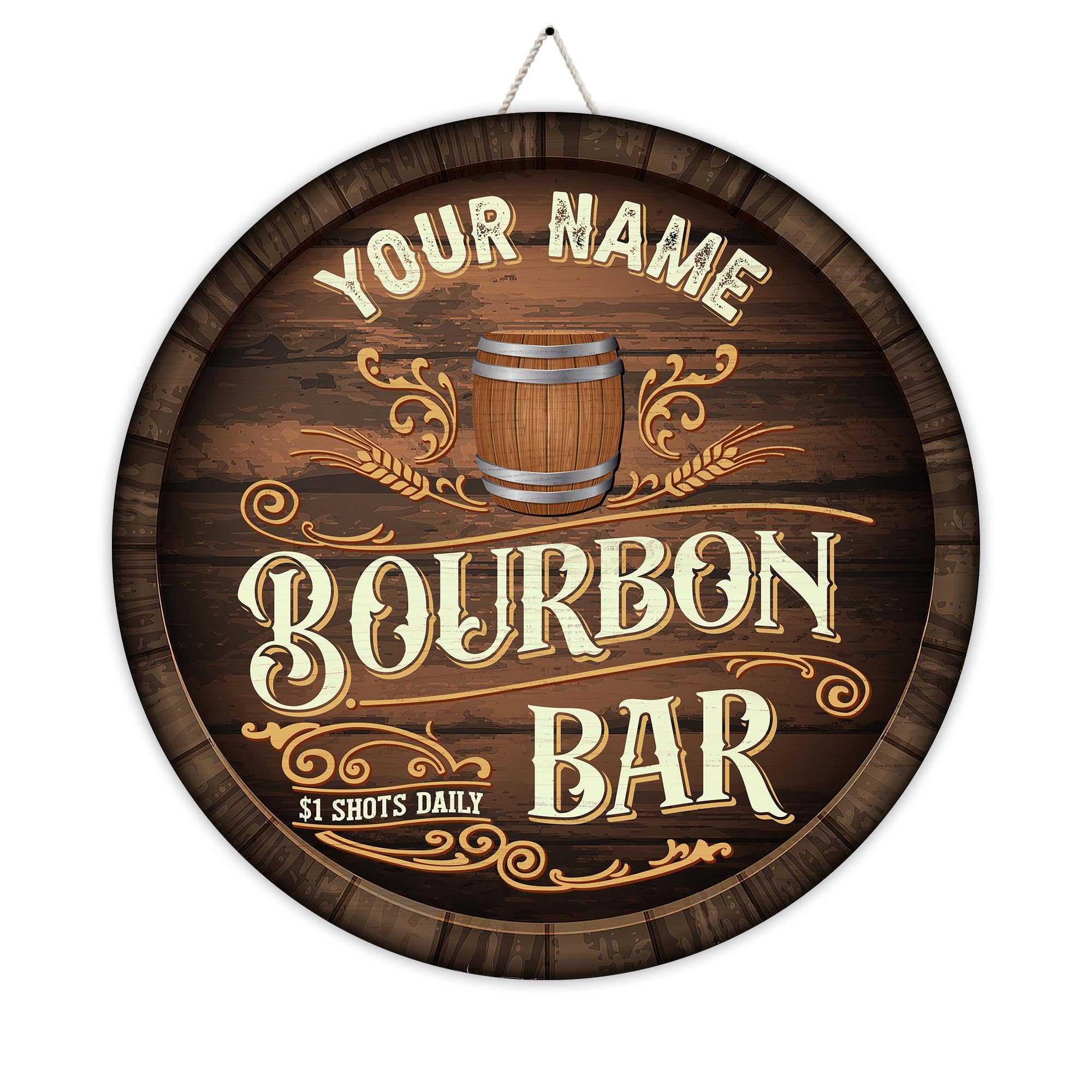 Amazon.com: Artsy Woodsy Custom Bourbon Bar Wood Sign Door Wall Plaque ...