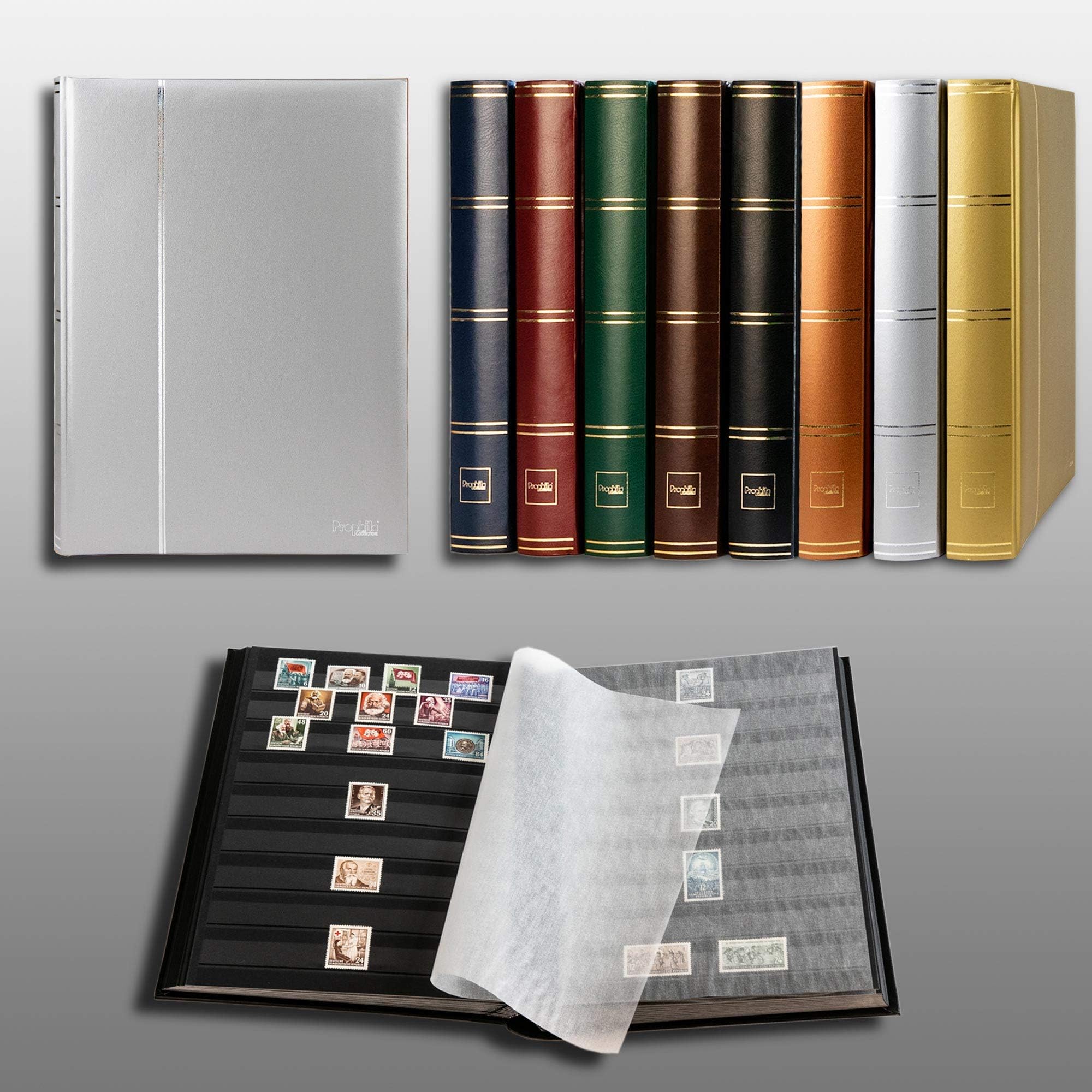 Prophila Stamp Collectors Album with 60 Black Pages Stockbook in ...