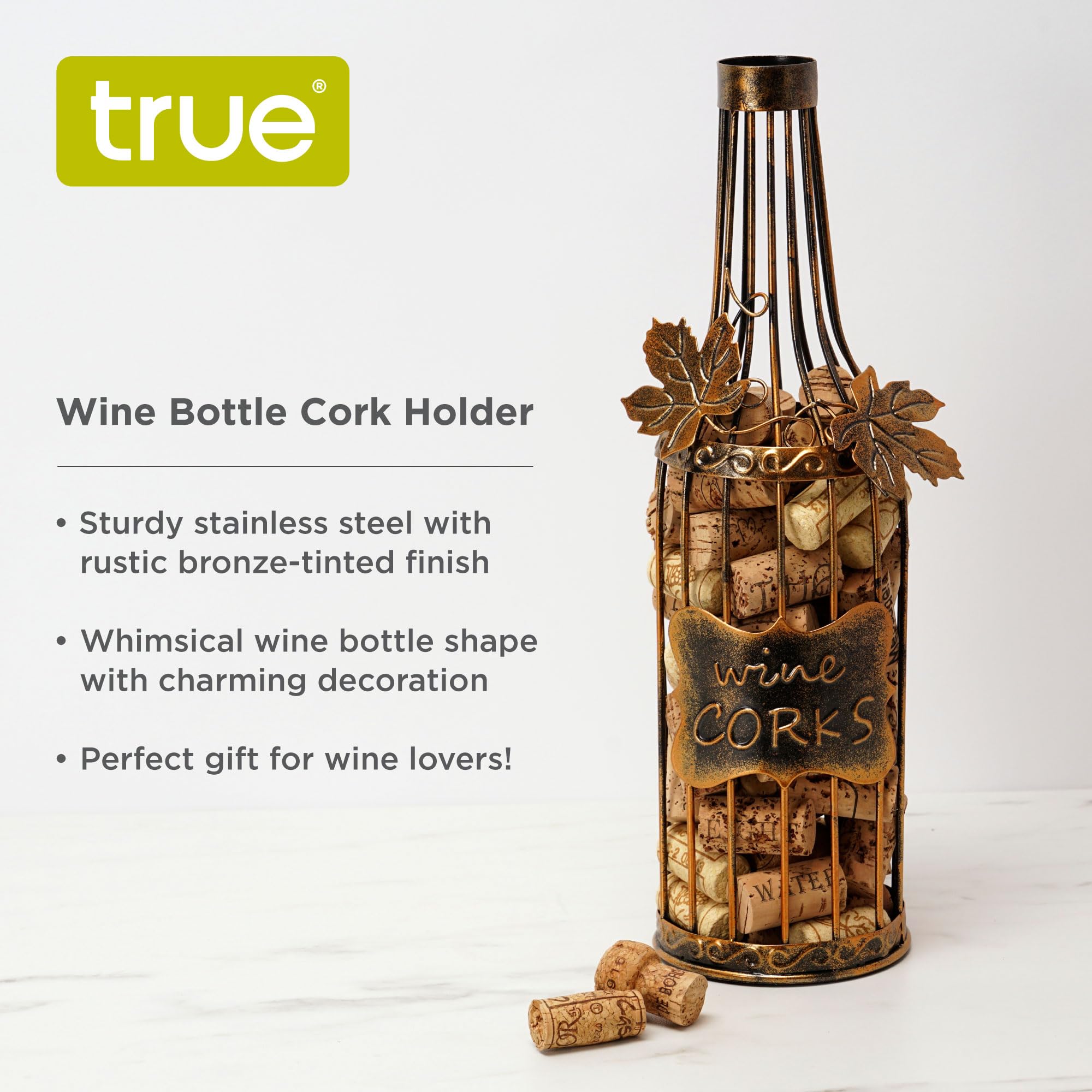 Holds 80 Corks Metal Holder Old World Globe Wine Cork Holder — Rustic ...