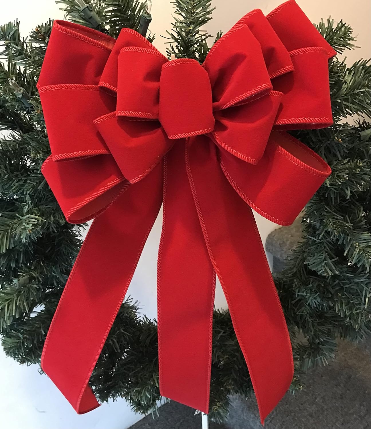Amazon.com: Red Velvet Outdoor Christmas Bow : Home & Kitchen