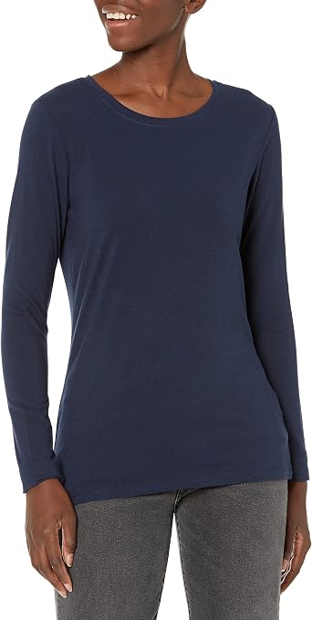 Amazon.com: Amazon Essentials Women's Classic-Fit Long-Sleeve Crewneck ...