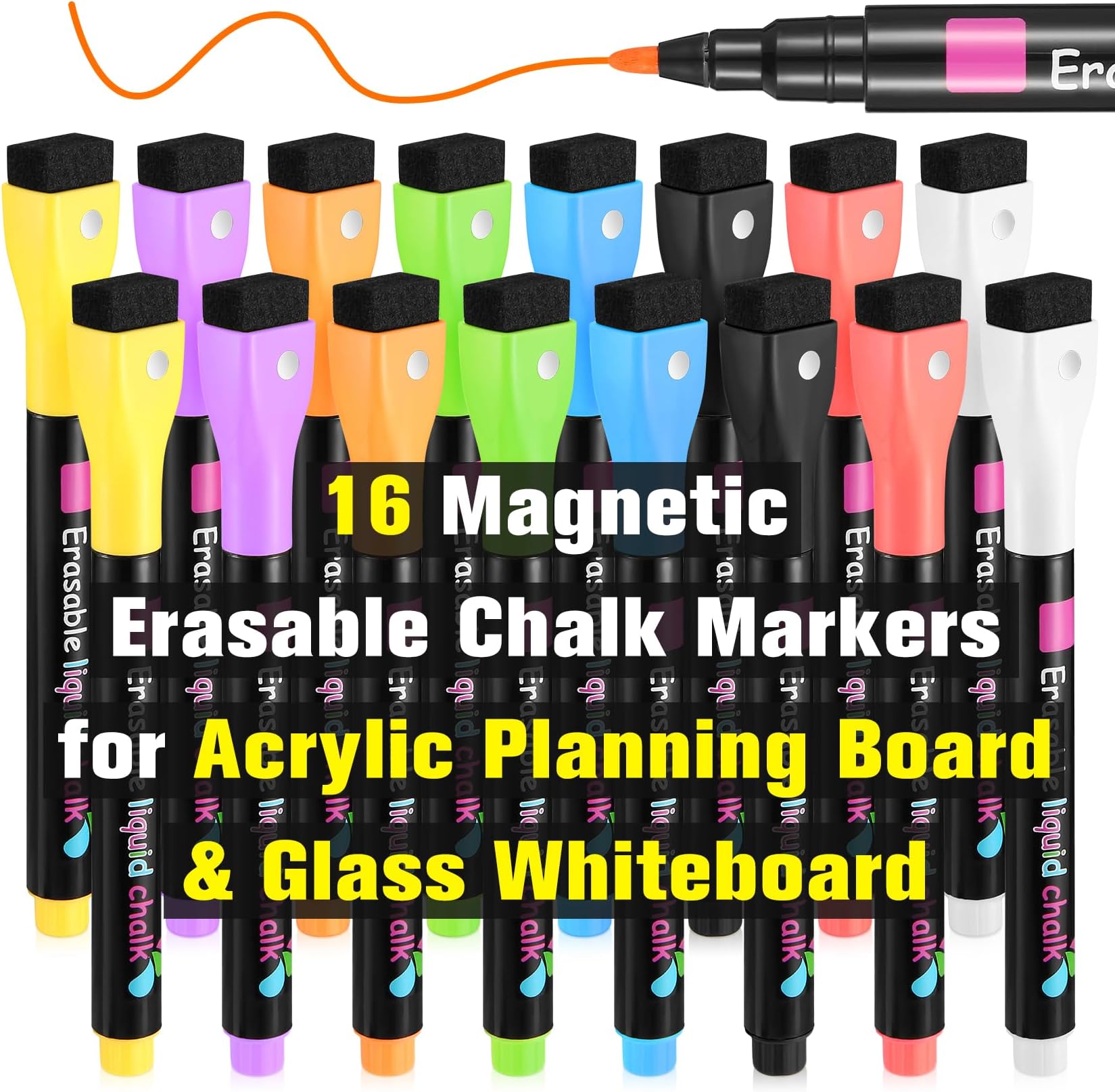 Amazon.com : OORAII Liquid Chalk Markers Magnetic Wet Erase Markers for ...
