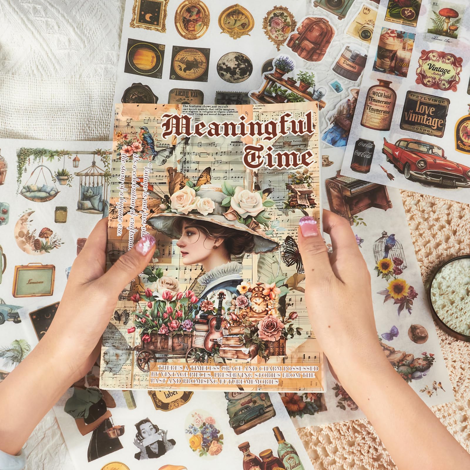 Amazon.com: Diuhofart Large 24 Sheets Pre-Cut Journal Sticker Book for ...