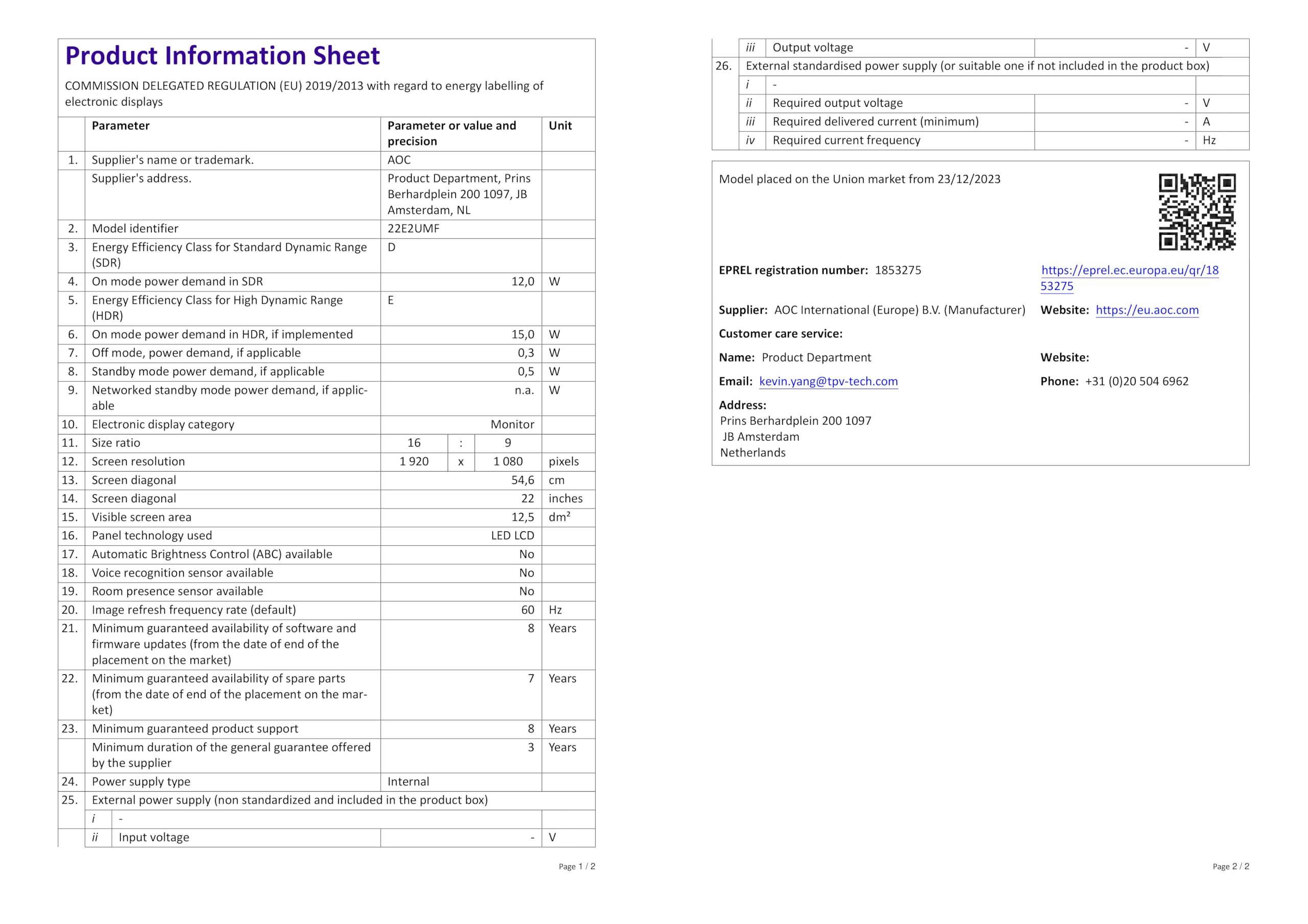 Samsung F24T450FQR - T45F Series - LED monitor - 24" - 1920 x 1080 Full ...
