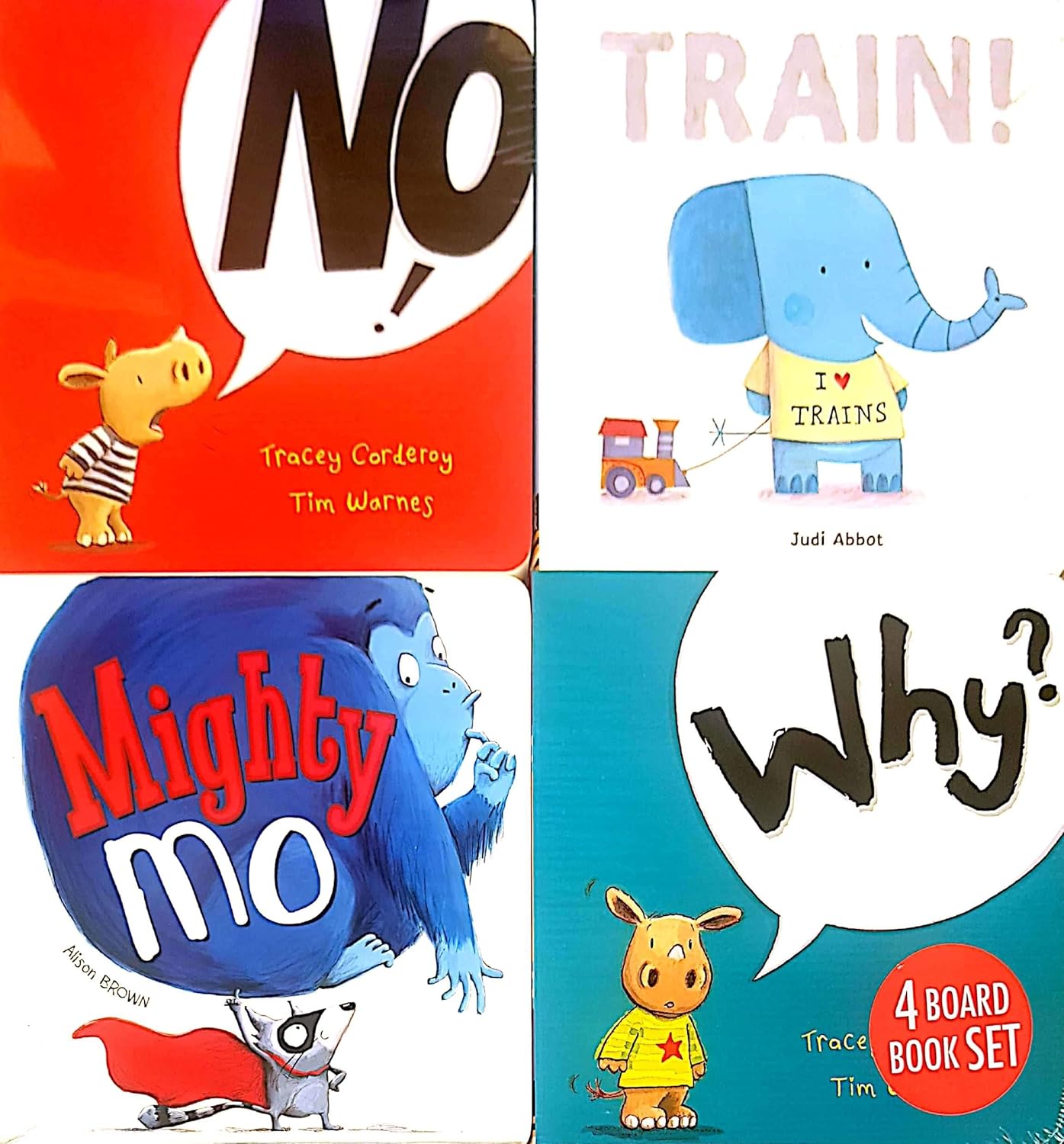 Set of 4, My First Board Book Library, Mighty Mo, No!, Train, Why ...