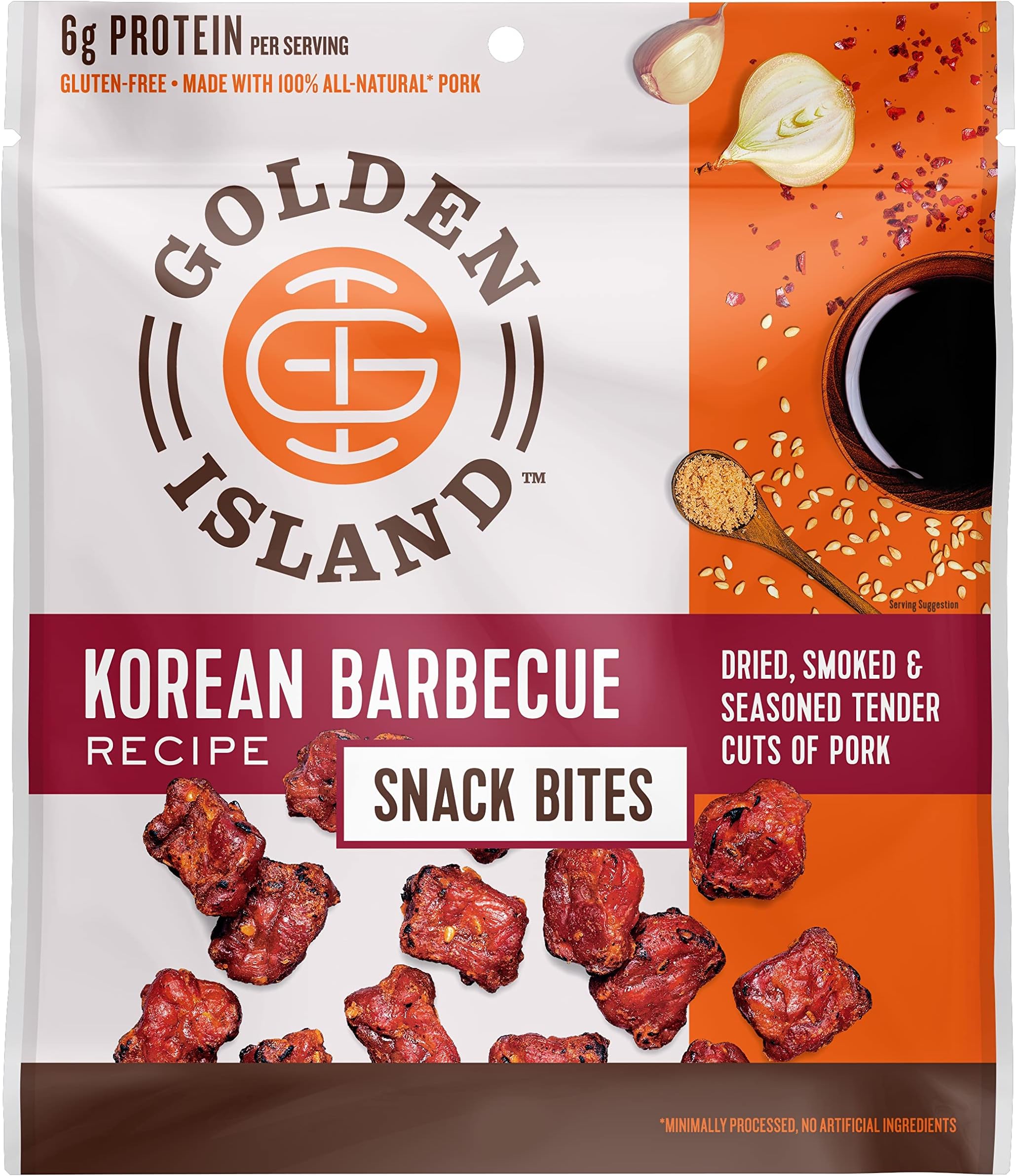 Amazon.com: Golden Island Korean BBQ Pork Snack Bites, Specialty Meat ...