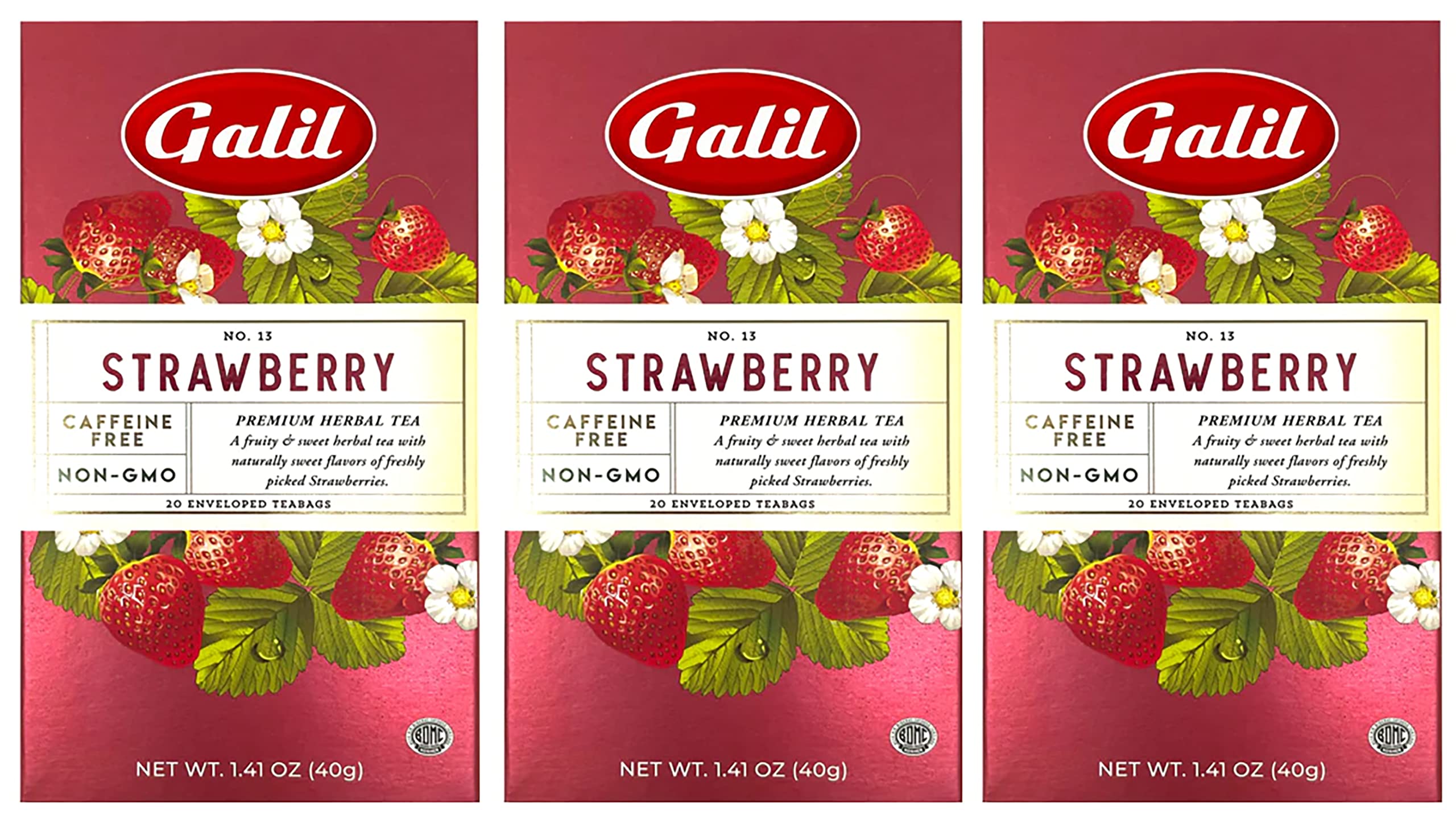 Snapklik.com : Galil Strawberry Tea Pack Of 3 Caffeine-Free Herbal Tea ...