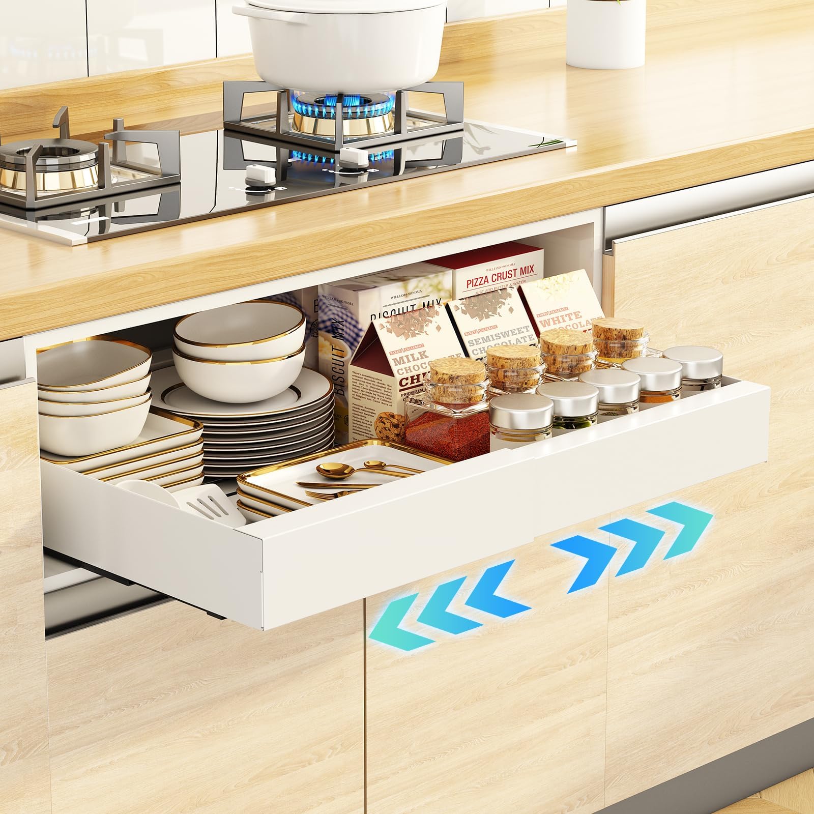 Amazon.com: Merrylun Pull Out Cabinet Organizer, Slide Out Cabinet ...