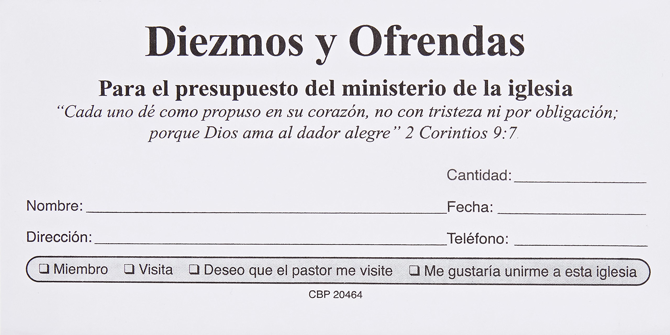 Amazon.com: Sobres de Diezmos y Ofrendas (Spanish Edition ...
