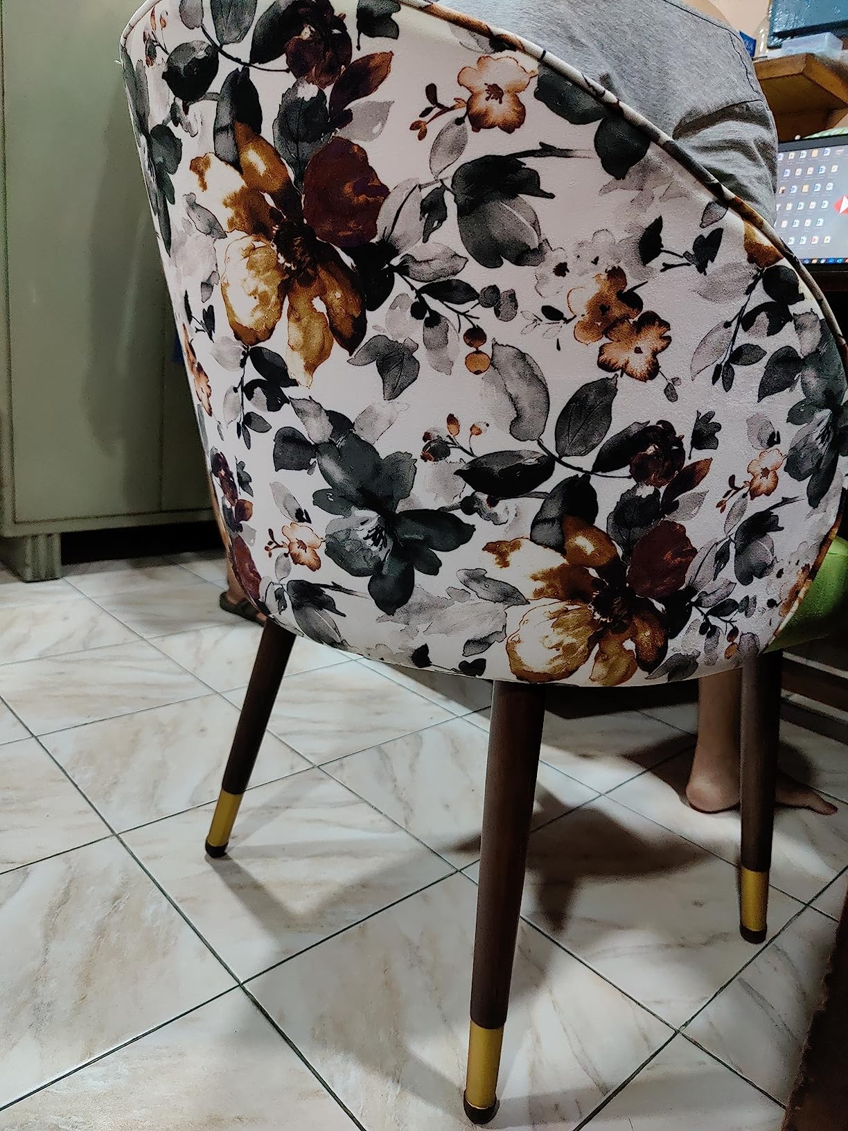 PARTH DESIGNS Solid Wood and Velvet Fabric Arm Chair for Living Room ...