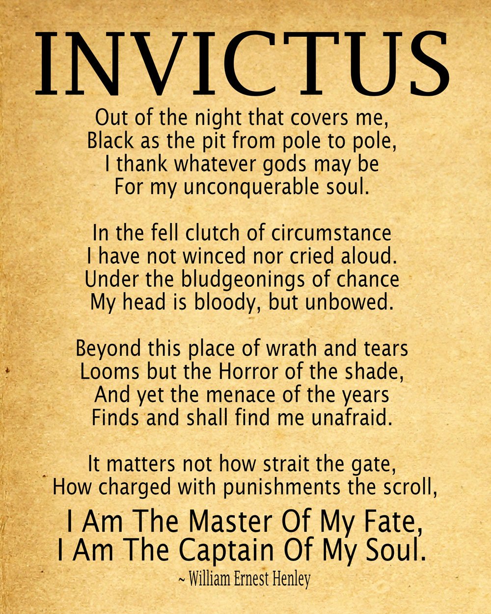 Invictus Poem Invictus Poem Honoring Soldiers ~ Beautiful Calligraphy