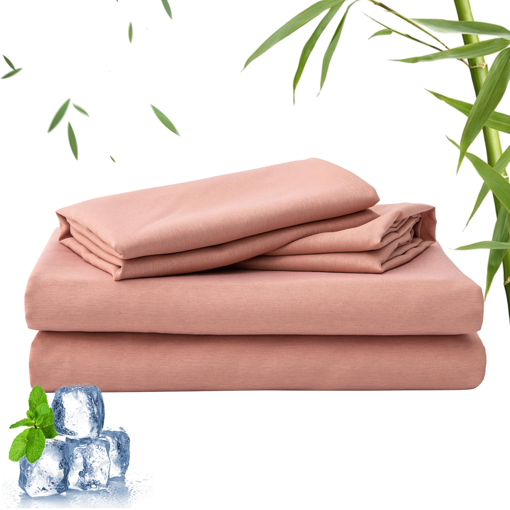LINENOVA Bamboo Cooling Sheet Set Queen Size - Ultra Soft 2000TC ...