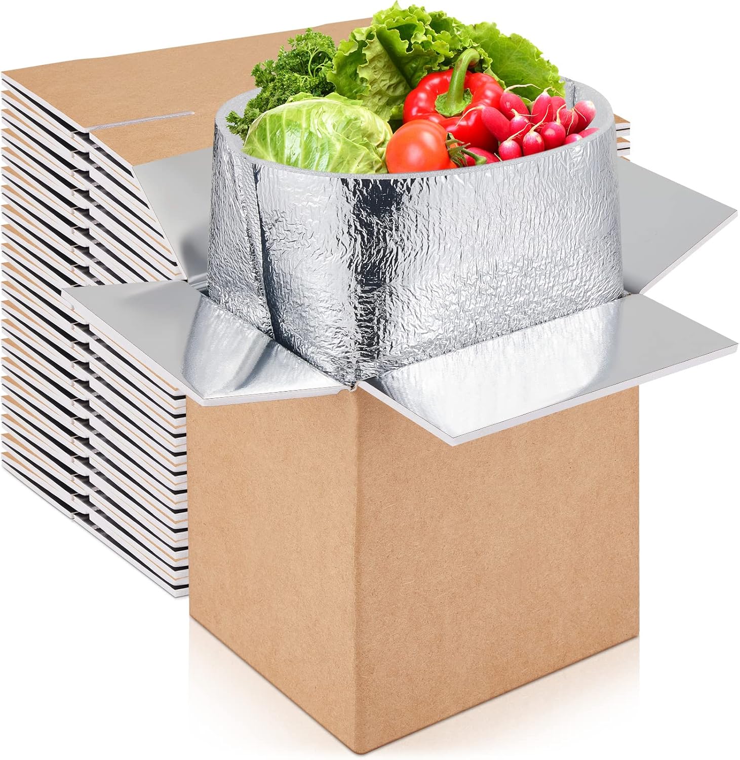 Amazon.com : 16 Pcs Insulated Shipping Boxes for Frozen Food with Foil ...